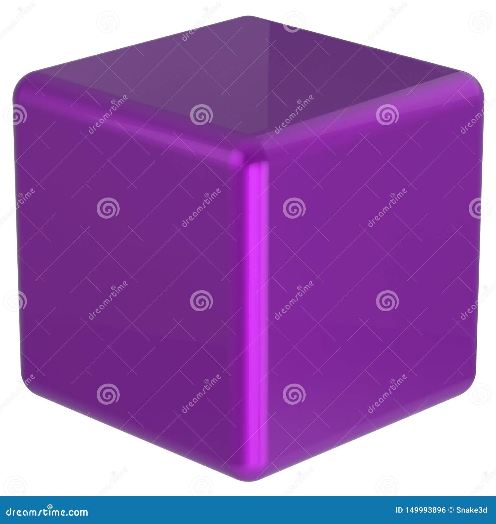 Cube Purple Box Geometric Shape Block Basic Solid Dice Brick Stock ...