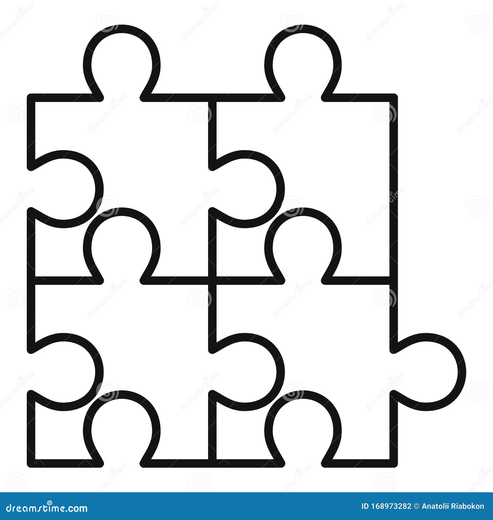 Cube Puzzle Icon, Outline Style Stock Vector - Illustration of black ...