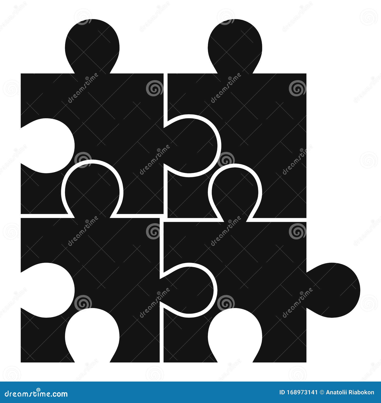 Cube Puzzle Icon Simple Style Stock Vector Illustration Of Pieces