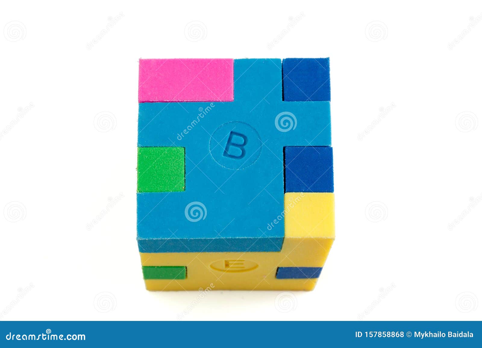 Cube Puzzle of Multi-colored Rubber Shapes. Concept of Decision Making ...