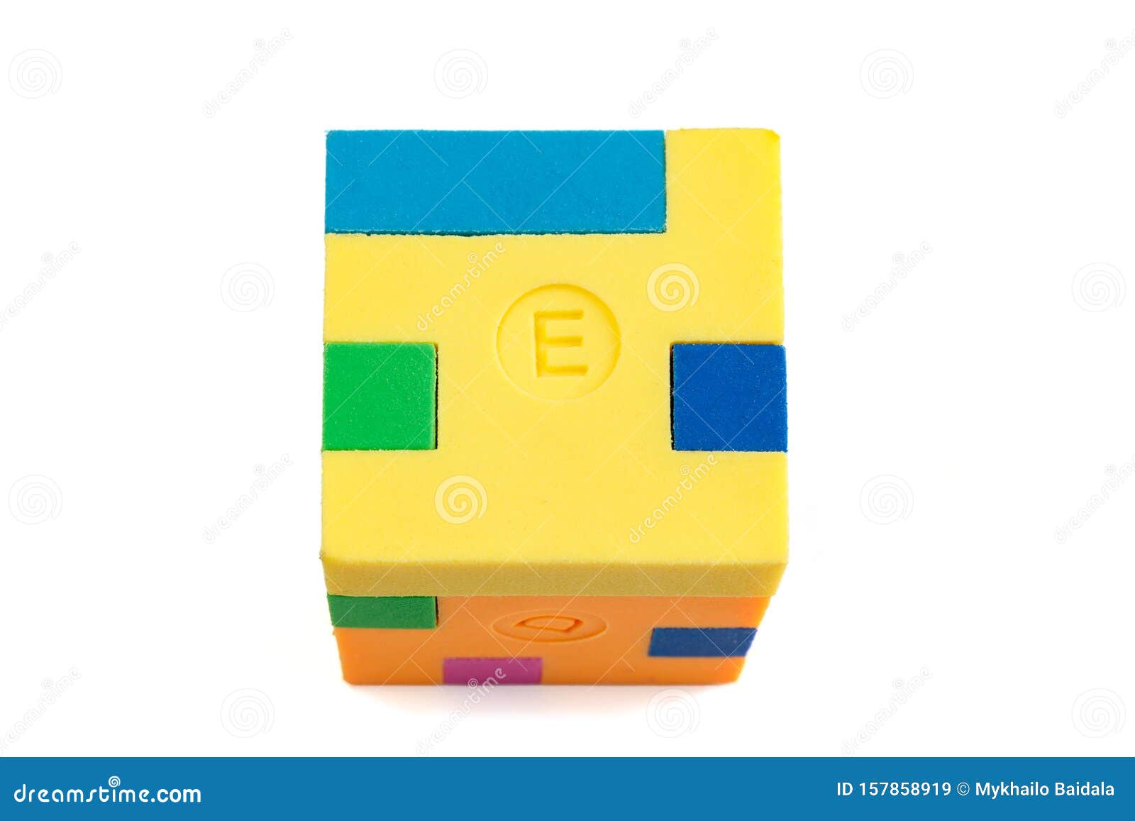 Cube Puzzle of Multi-colored Rubber Shapes. Concept of Decision Making ...