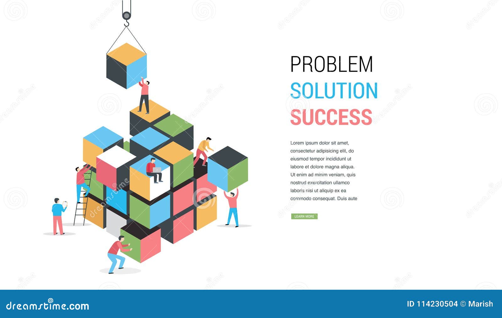 Cube Puzzle Solution Solving Problem Concept Banner Stock Vector ... Cube Puzzle Solution Solving Problem Concept Banner Stock Vector ...