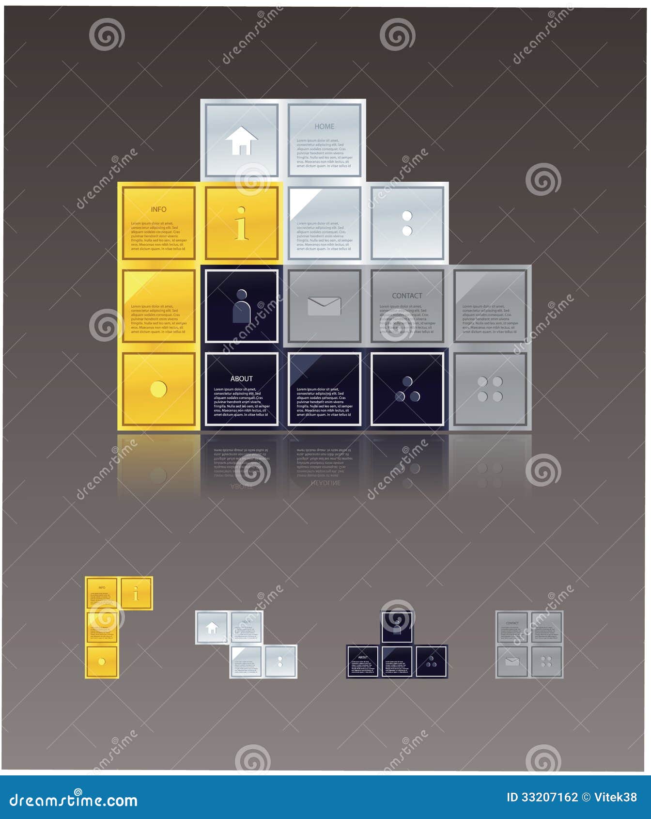 Cube Puzzle Website Template. Square Puzzle with Space for Your Stock ...