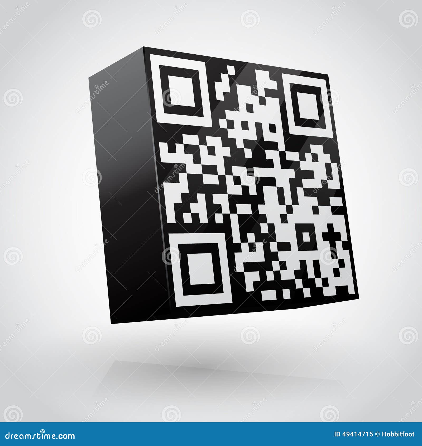 Cube with QR Code Vector Illustration. Stock Vector - Illustration of digital, price: 49414715