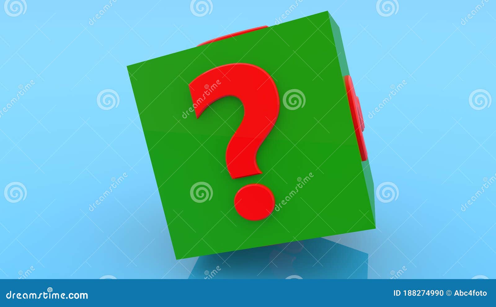 Cube with Question Mark Concept Stock Illustration - Illustration of ...