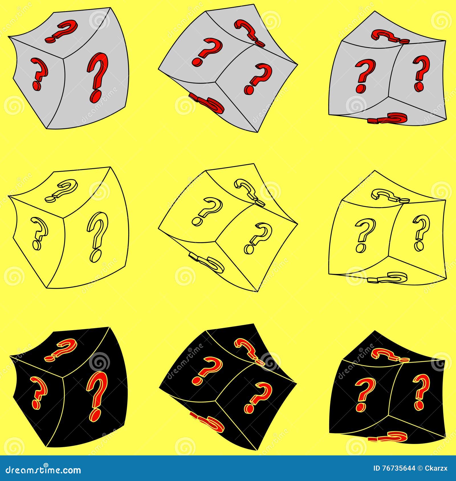 A Cube with a Question-mark (3d) Stock Vector - Illustration of sign ...