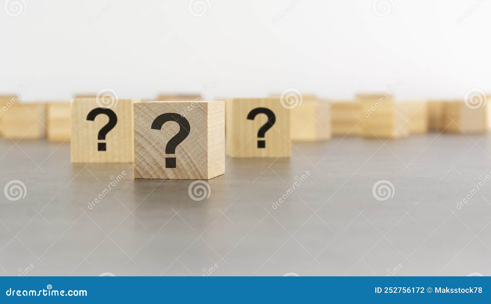 Cube with Question Mark on Wooden Background. Space for Text Stock ...