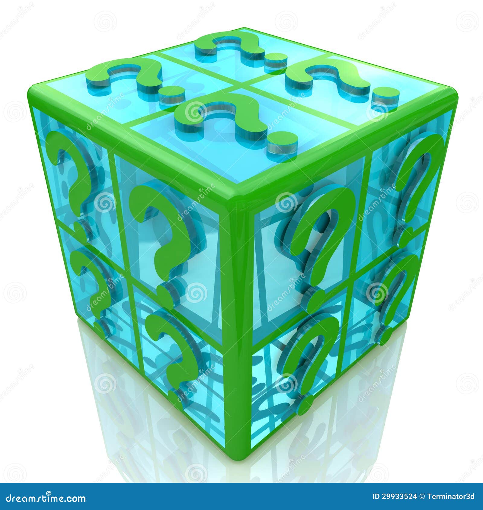 Cube with a question mark stock illustration. Illustration of help ...
