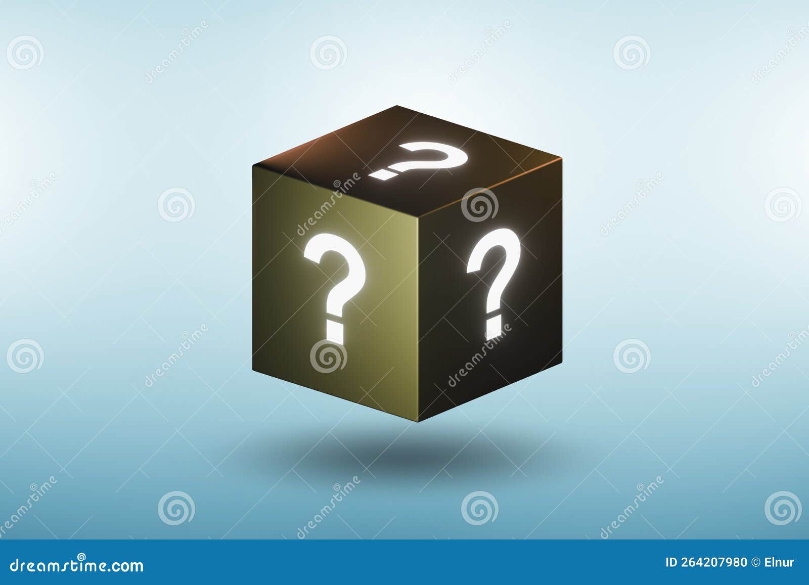 Cube with Question Marks on Its Sides Stock Illustration - Illustration ...