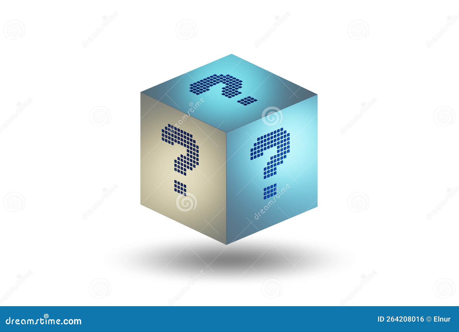 Cube with Question Marks on Its Sides Stock Illustration - Illustration ...