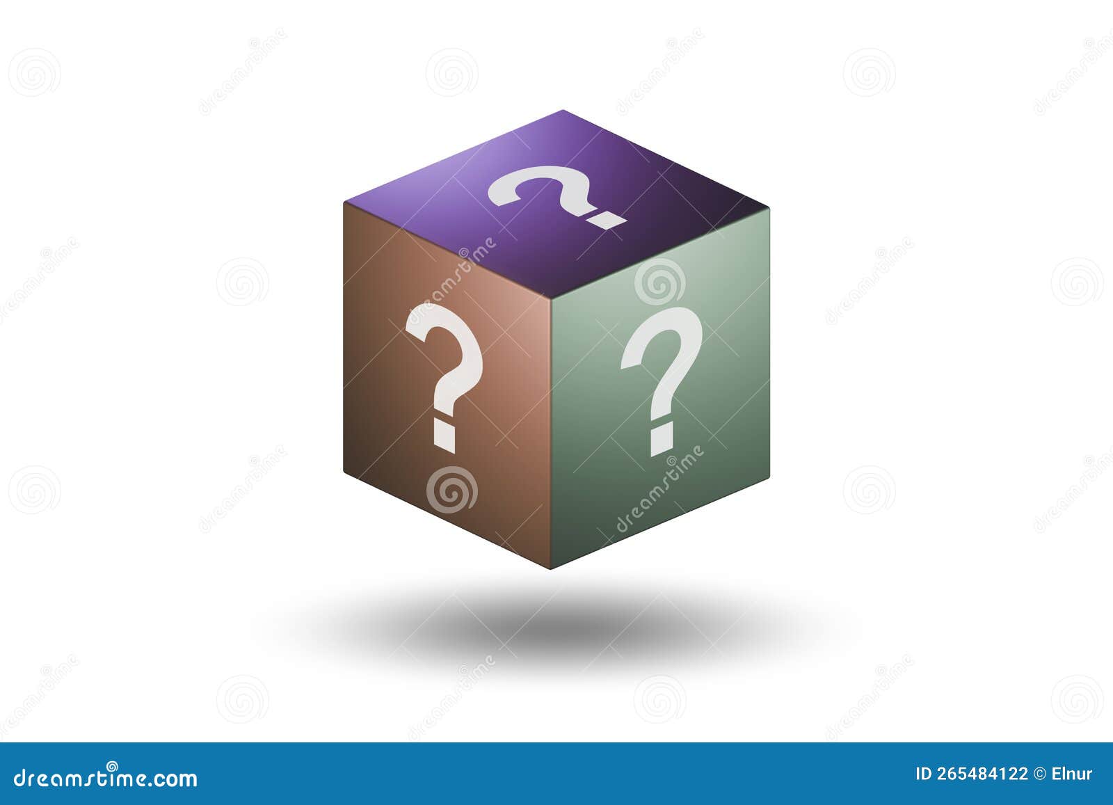 Cube with Question Marks on Its Sides Stock Photo - Image of ...