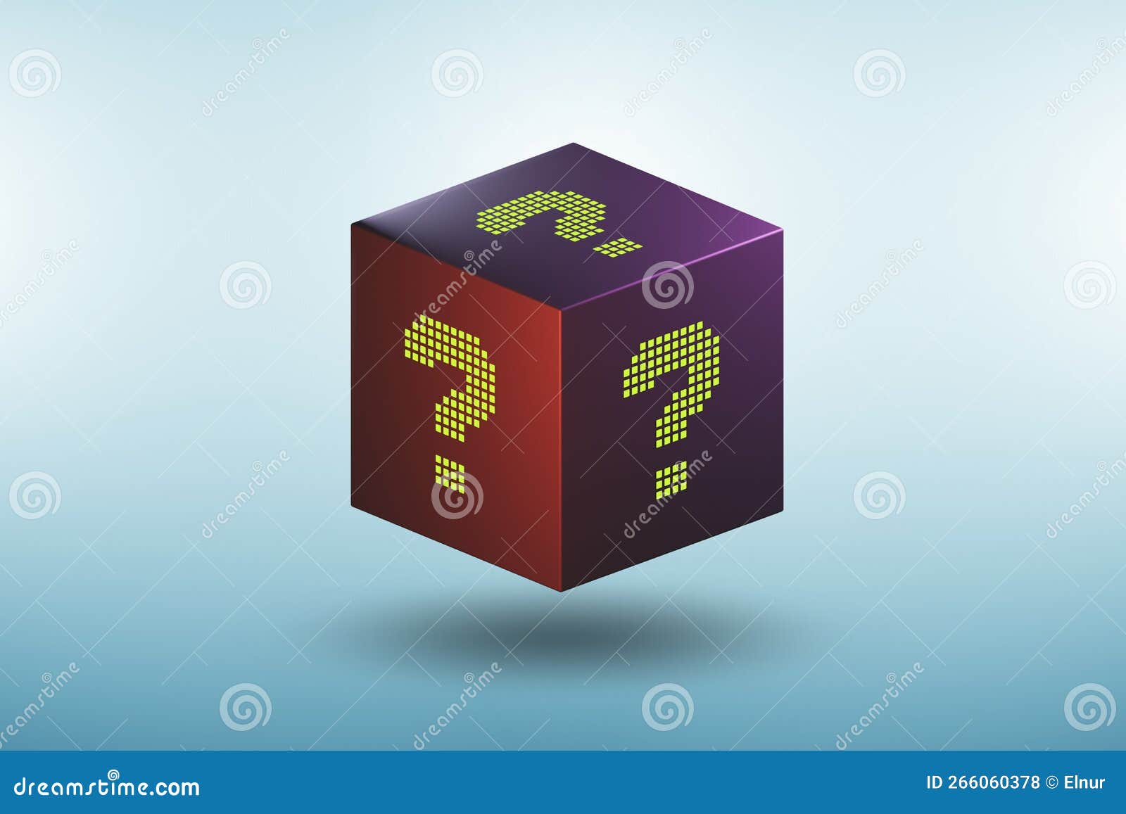 Cube with Question Marks on Its Sides Stock Illustration - Illustration ...
