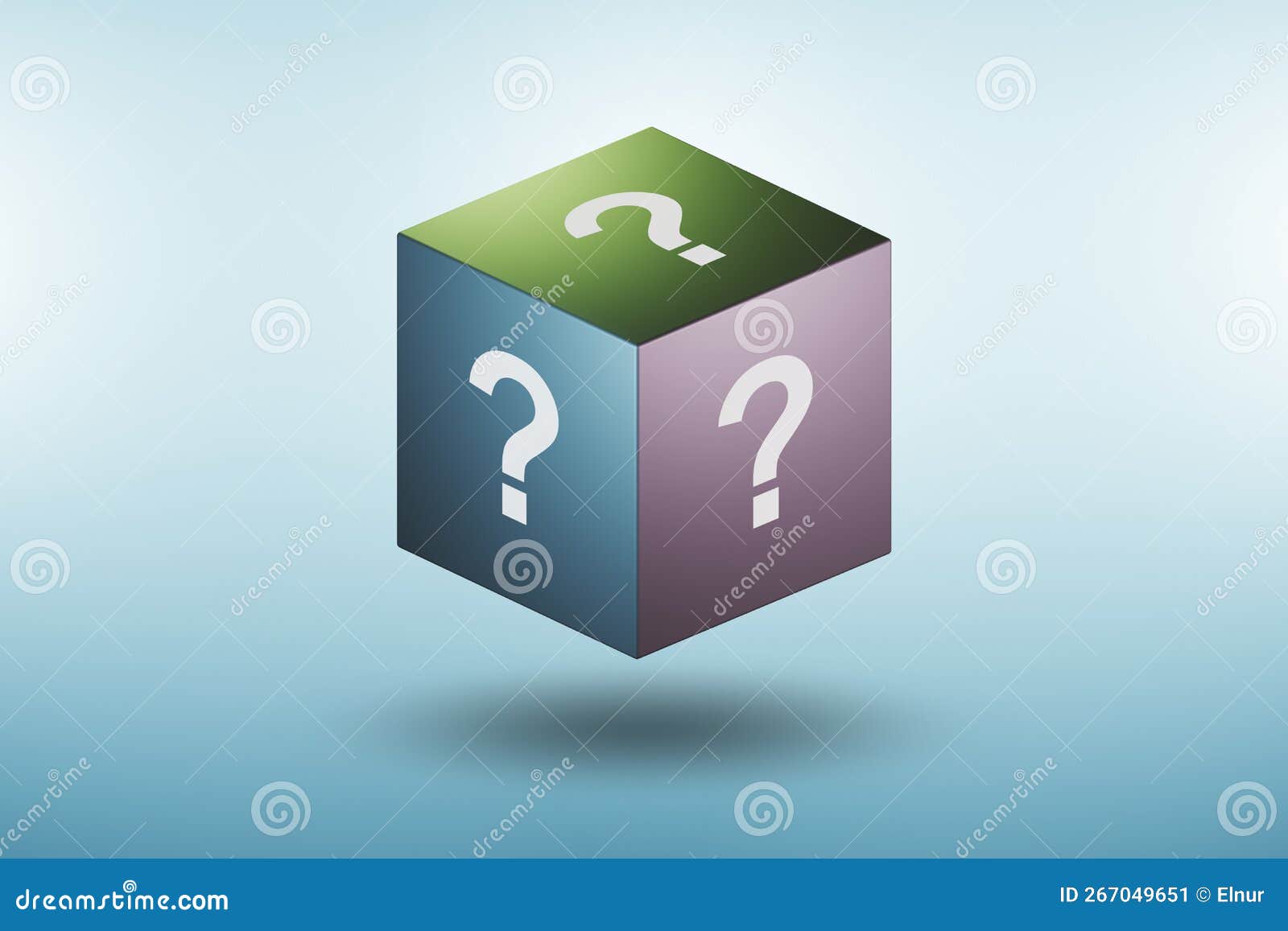 Cube with Question Marks on Its Sides Stock Image - Image of ...