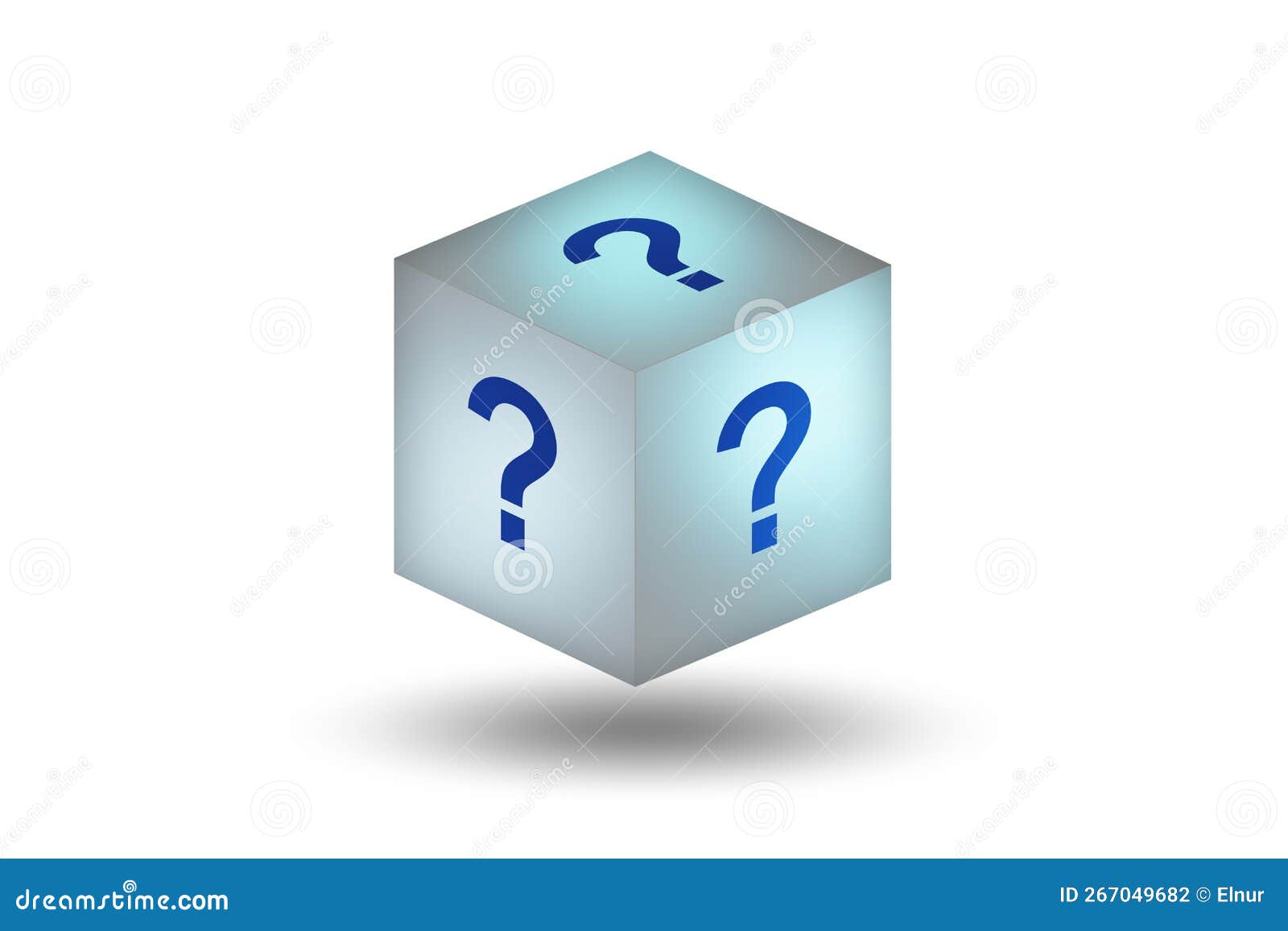 Cube with Question Marks on Its Sides Stock Photo - Image of idea ...
