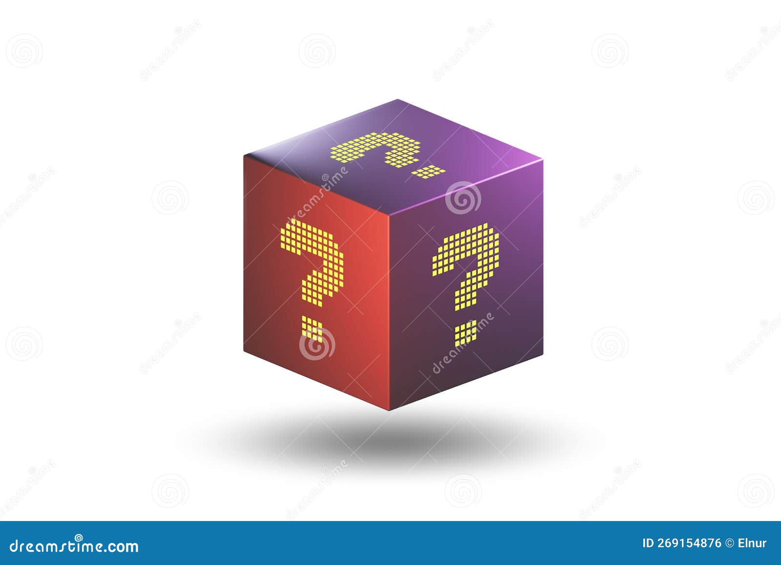Cube with Question Marks on Its Sides Stock Illustration - Illustration ...