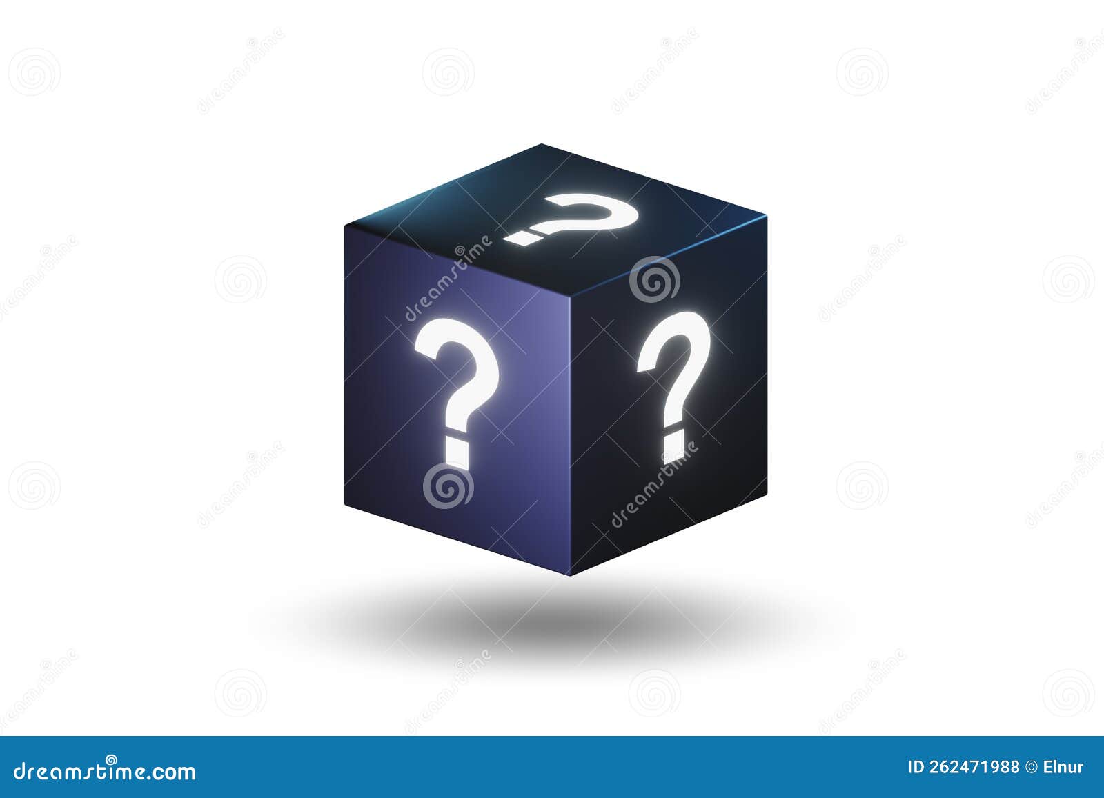 Cube with Question Marks on Its Sides Stock Illustration - Illustration ...