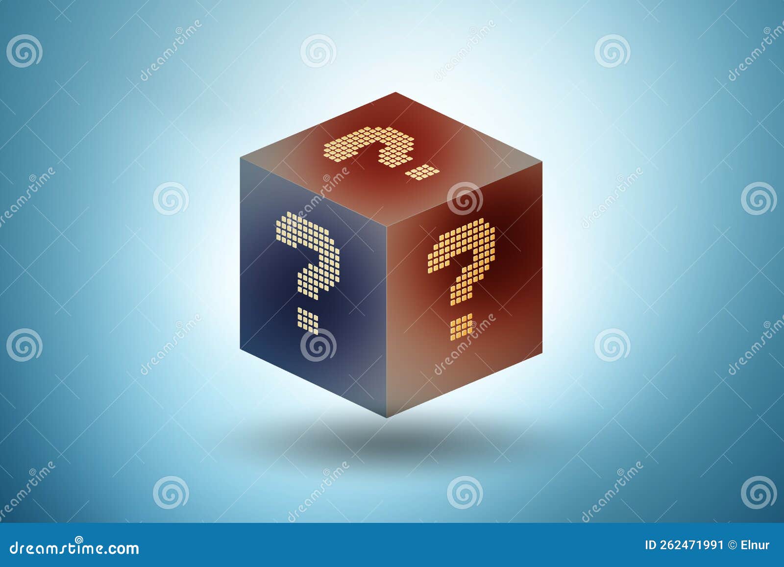 Cube with Question Marks on Its Sides Stock Illustration - Illustration ...