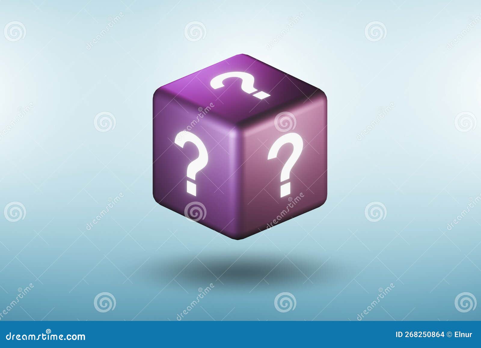 Cube with Question Marks on Its Sides Stock Illustration - Illustration ...