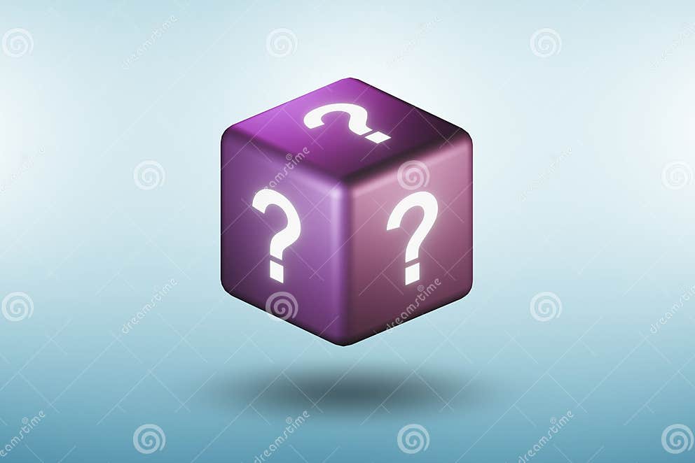 Cube with Question Marks on Its Sides Stock Illustration - Illustration ...