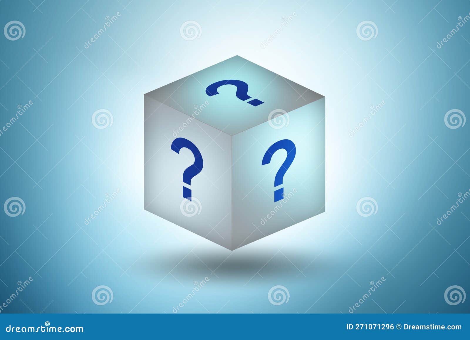 Cube with Question Marks on Its Sides Stock Illustration - Illustration ...