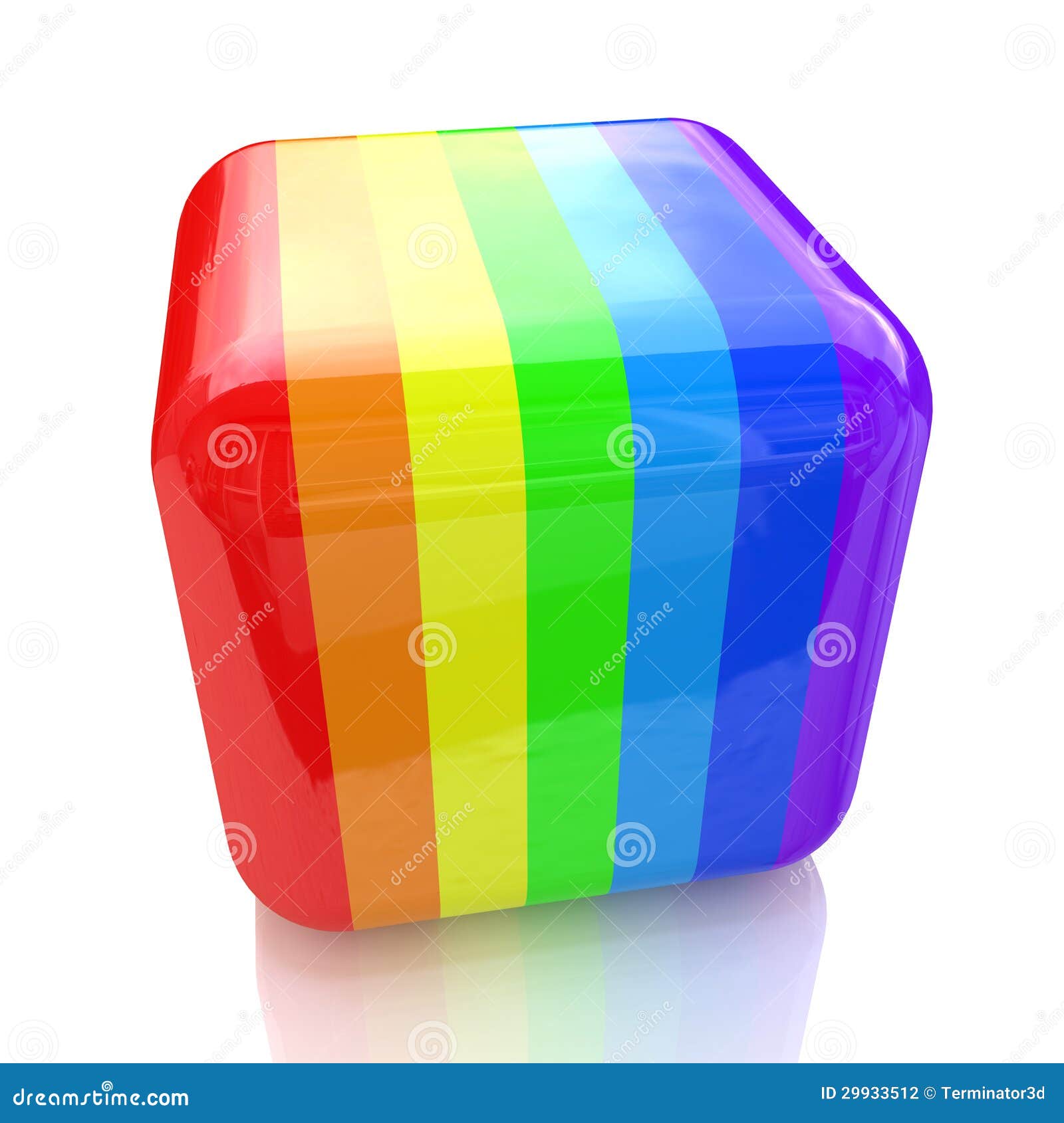 Cube in rainbow colors stock illustration. Illustration of computers ...