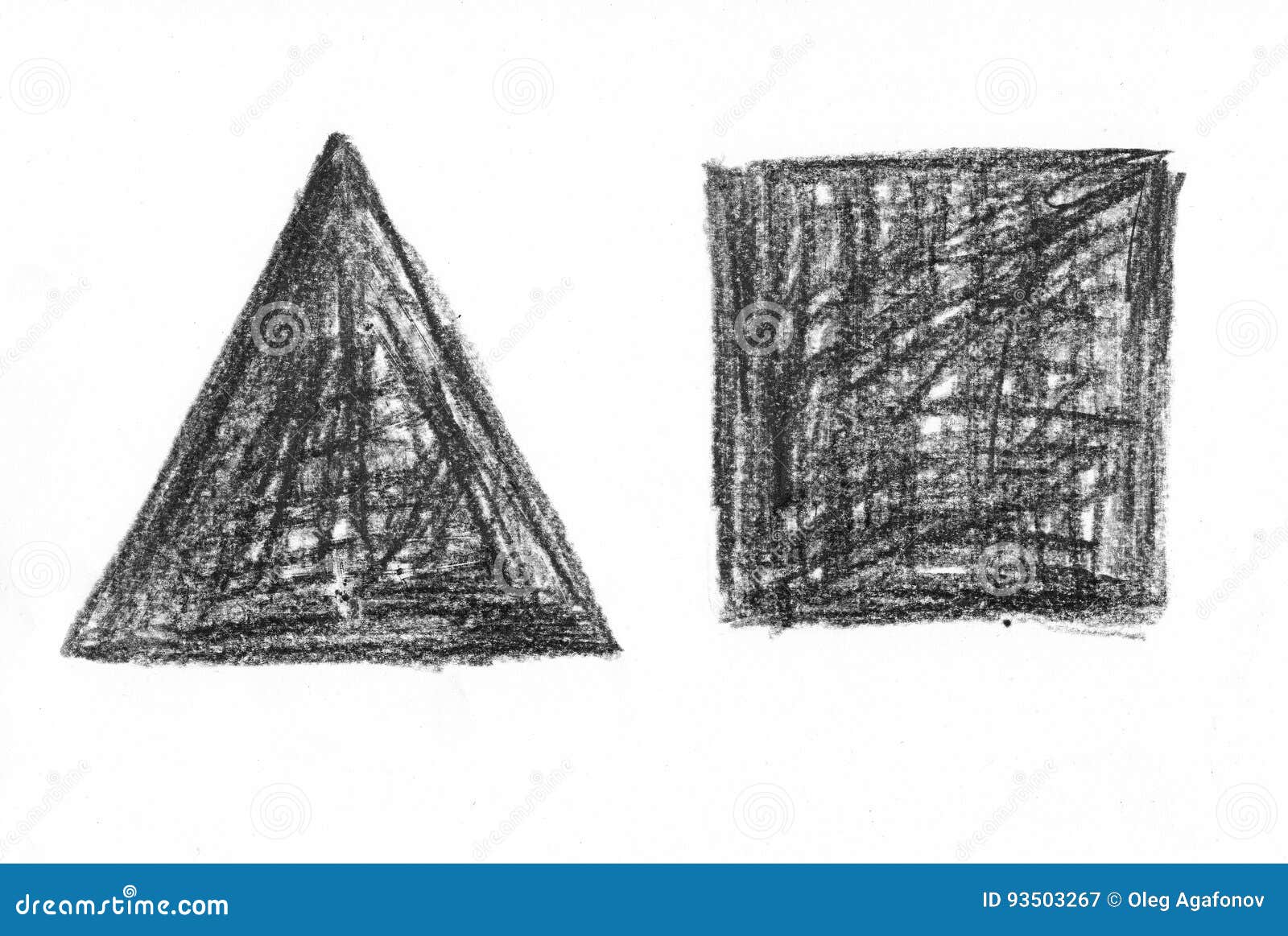 Cube and Rectangle with Natural Pencil Textured Background Stock ...