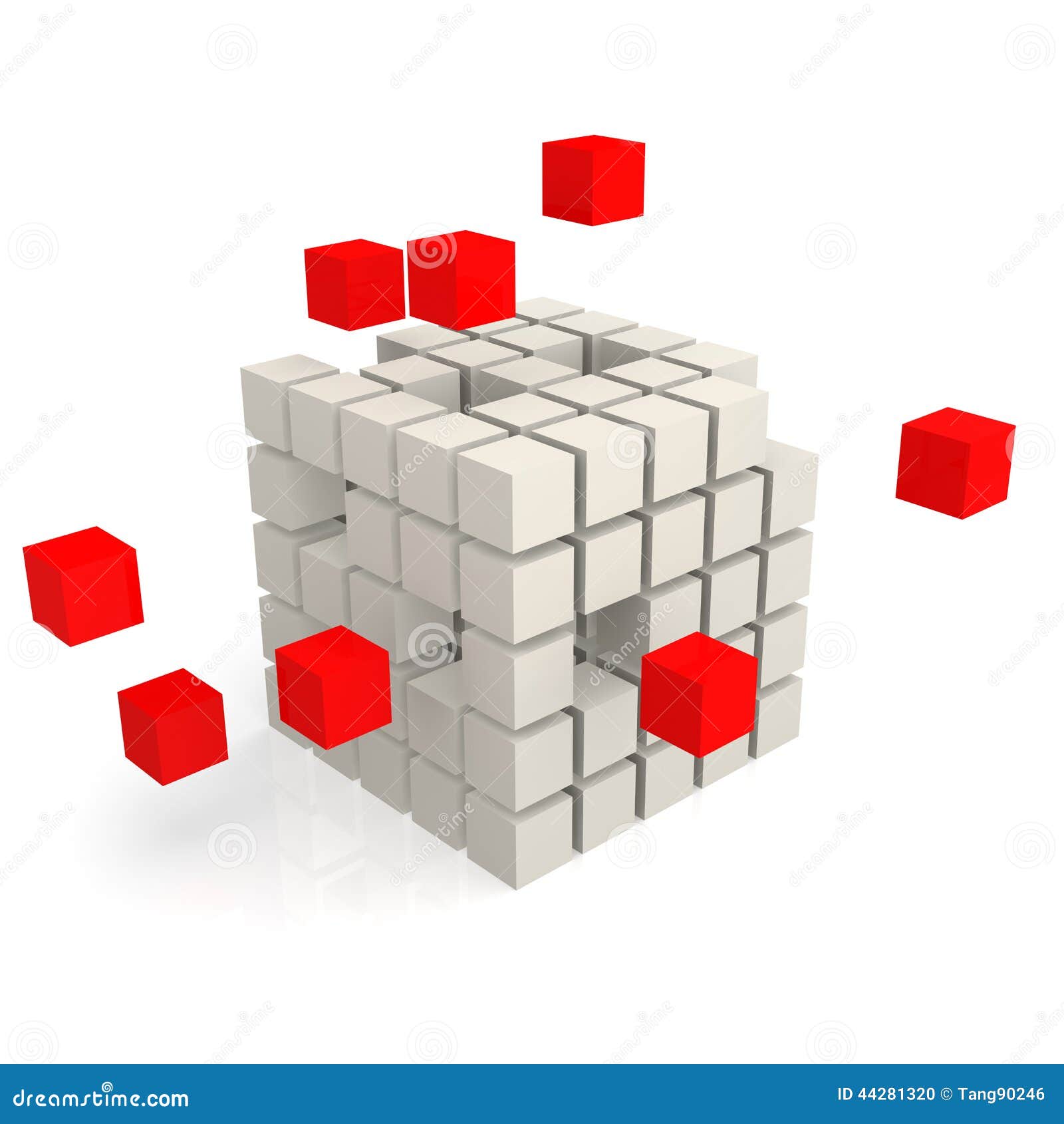 Cube red and white stock illustration. Illustration of cube - 44281320