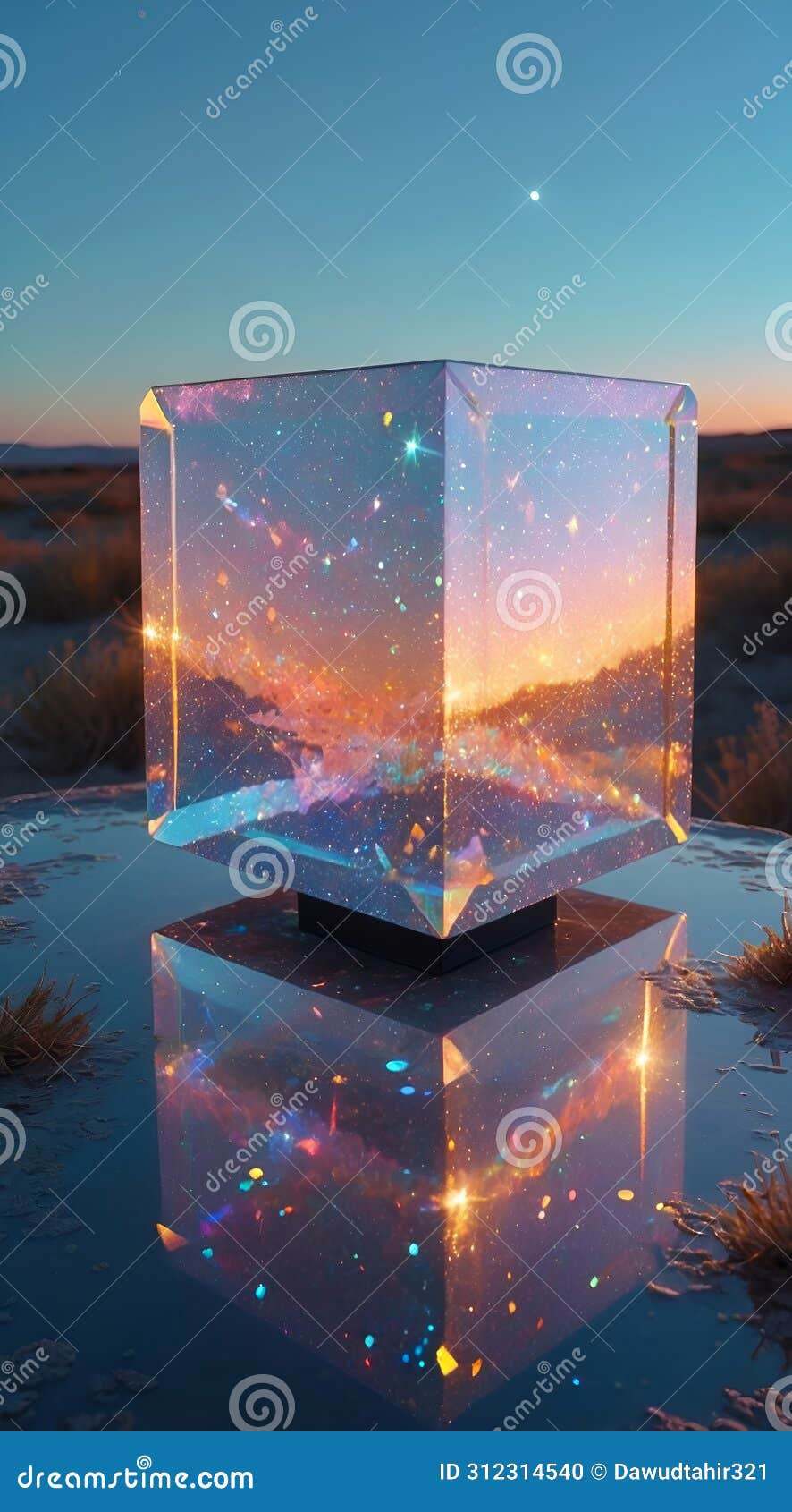 A Cube a Reflection of a Snow Globe and the Words Quot Snowflakes Quot ...