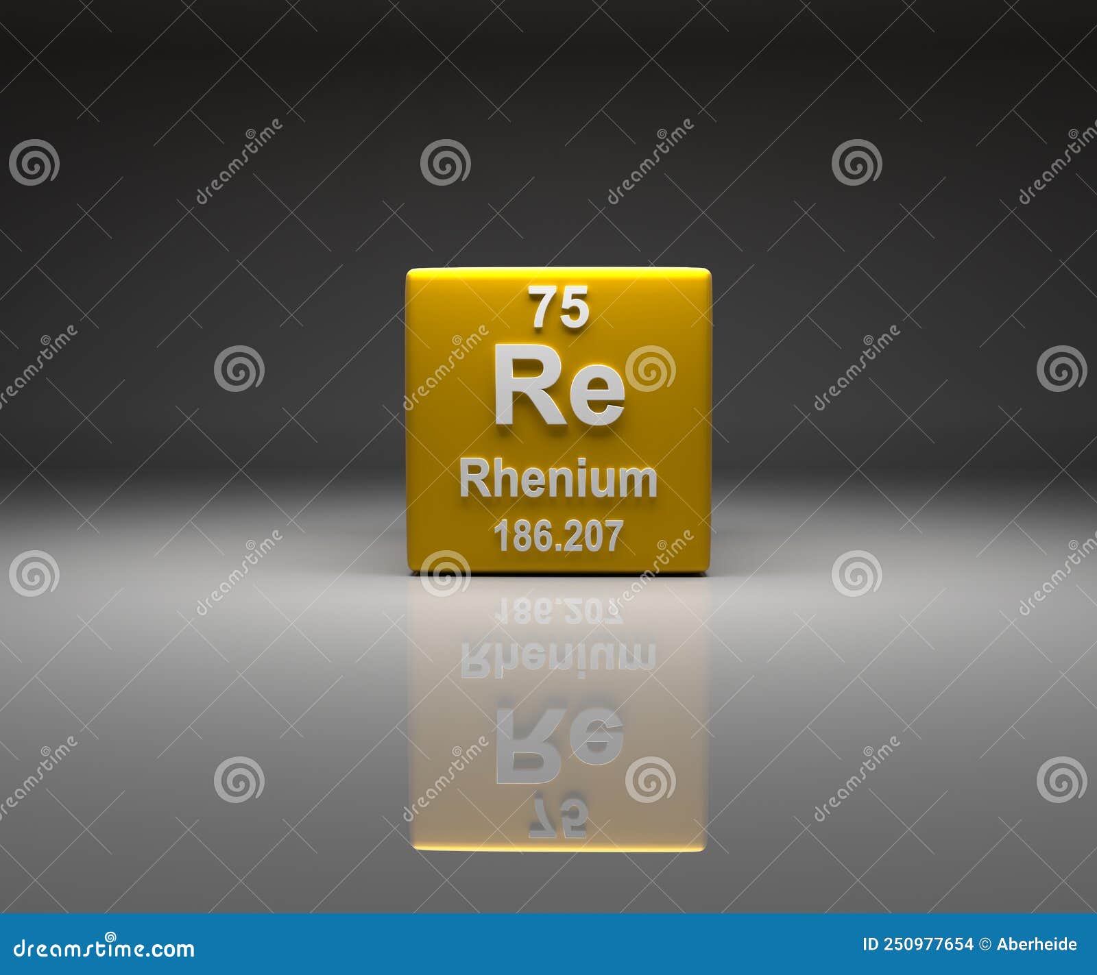 Cube with Rhenium Number 75 Periodic Table Stock Illustration ...