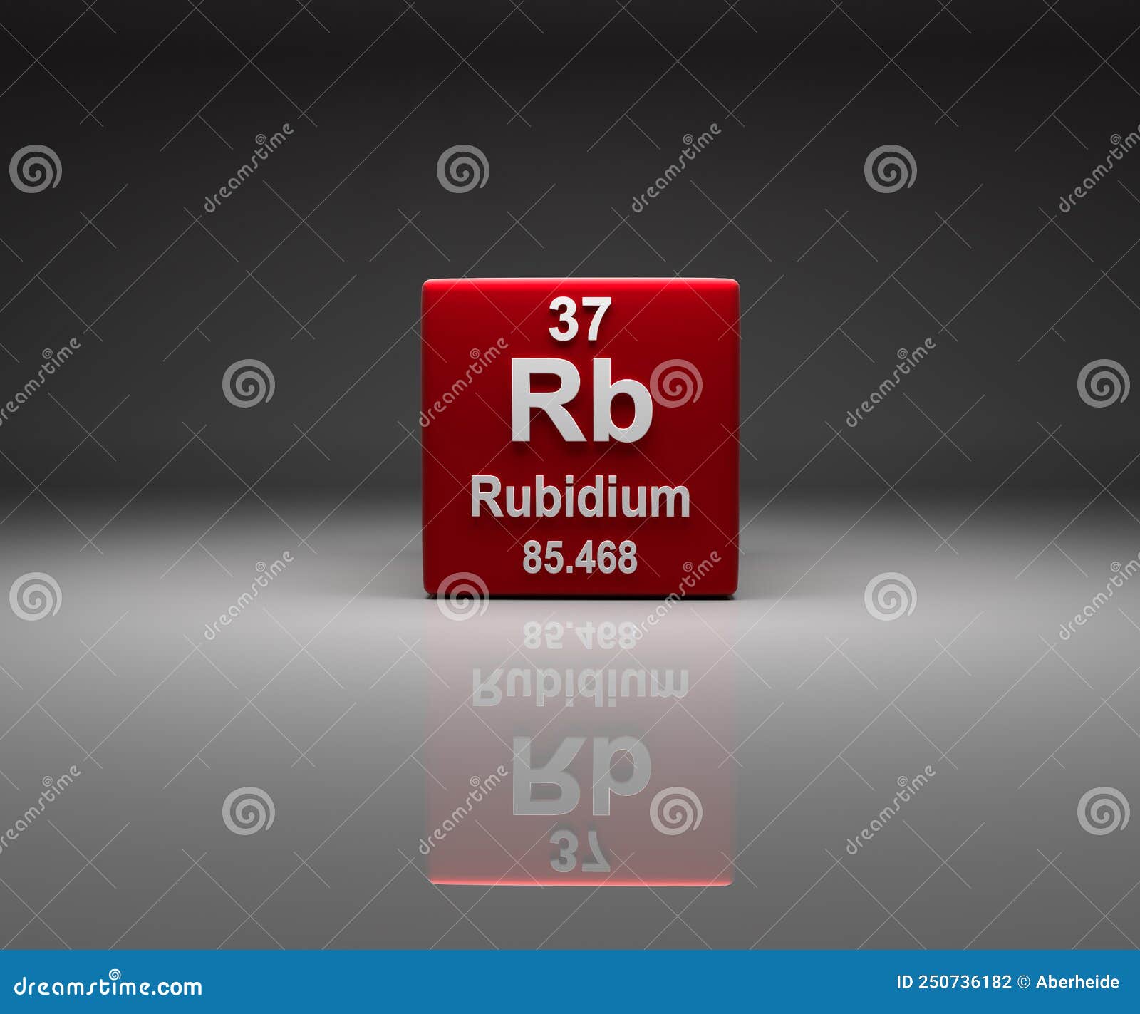 Cube with Rubidium Number 37 Periodic Table Stock Illustration ...