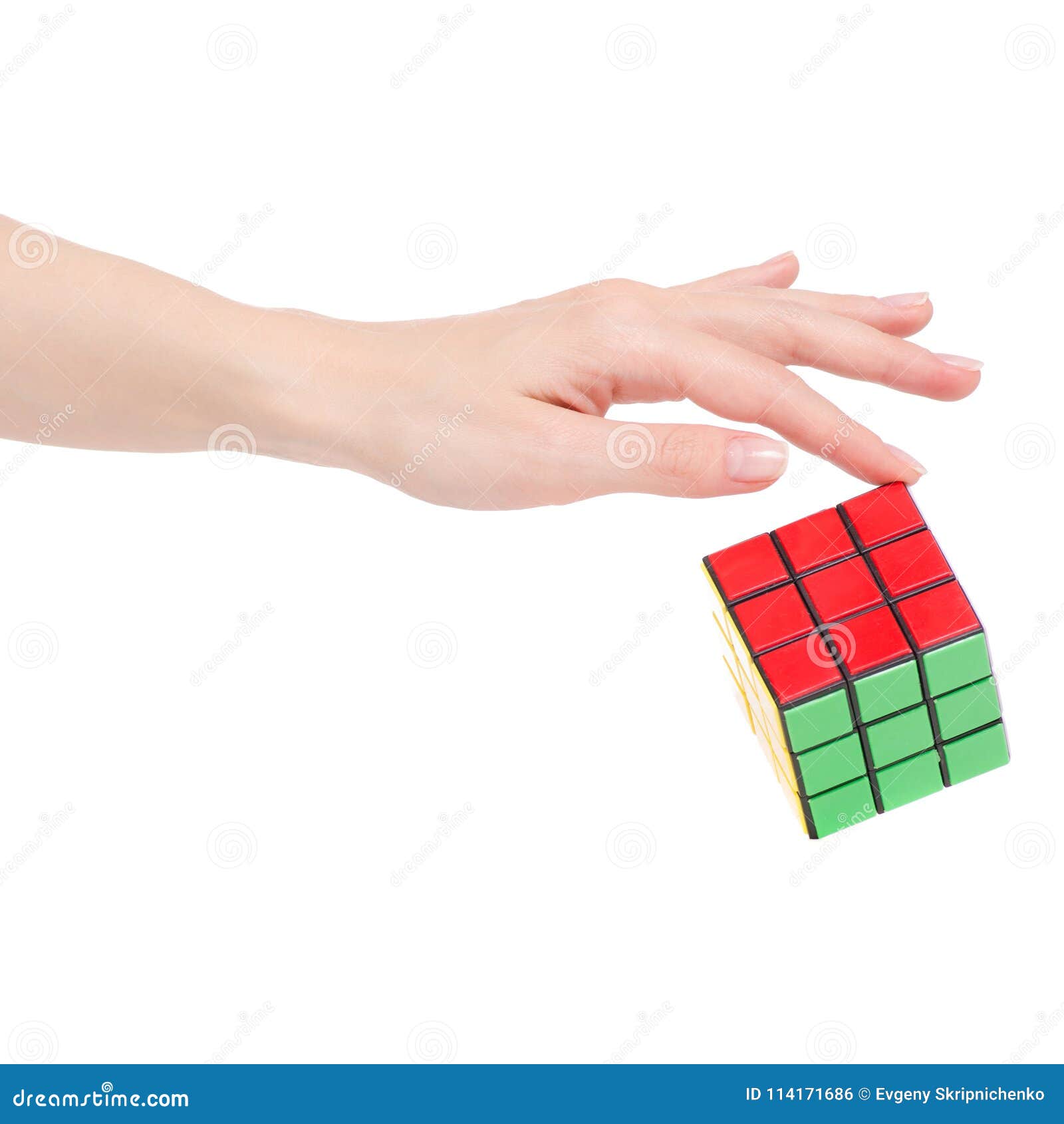 Cube Rubik in hand editorial photo. Image of education - 114171686