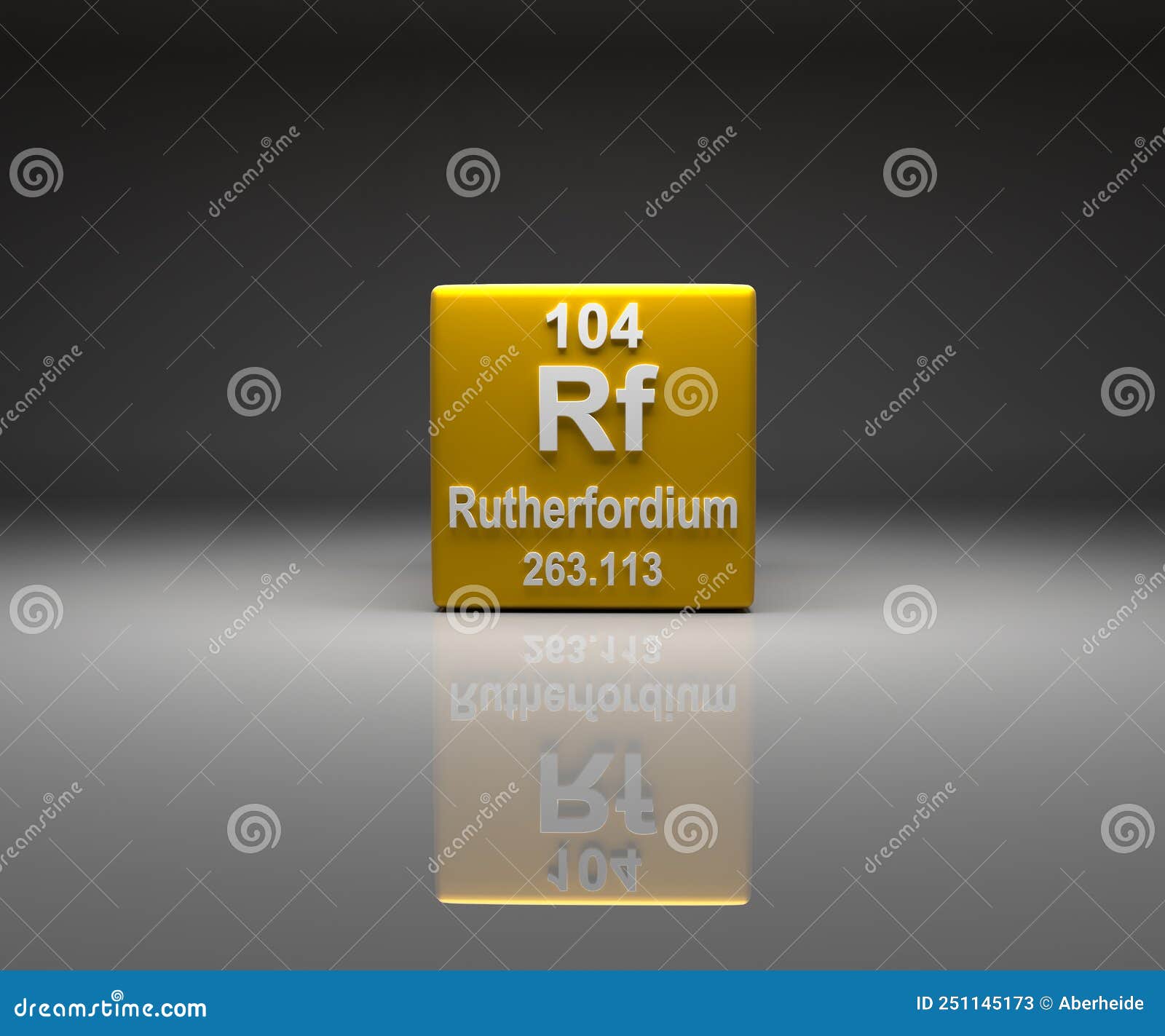 Cube With Rutherfordium Number 104 Periodic Table Royalty-Free Stock ...