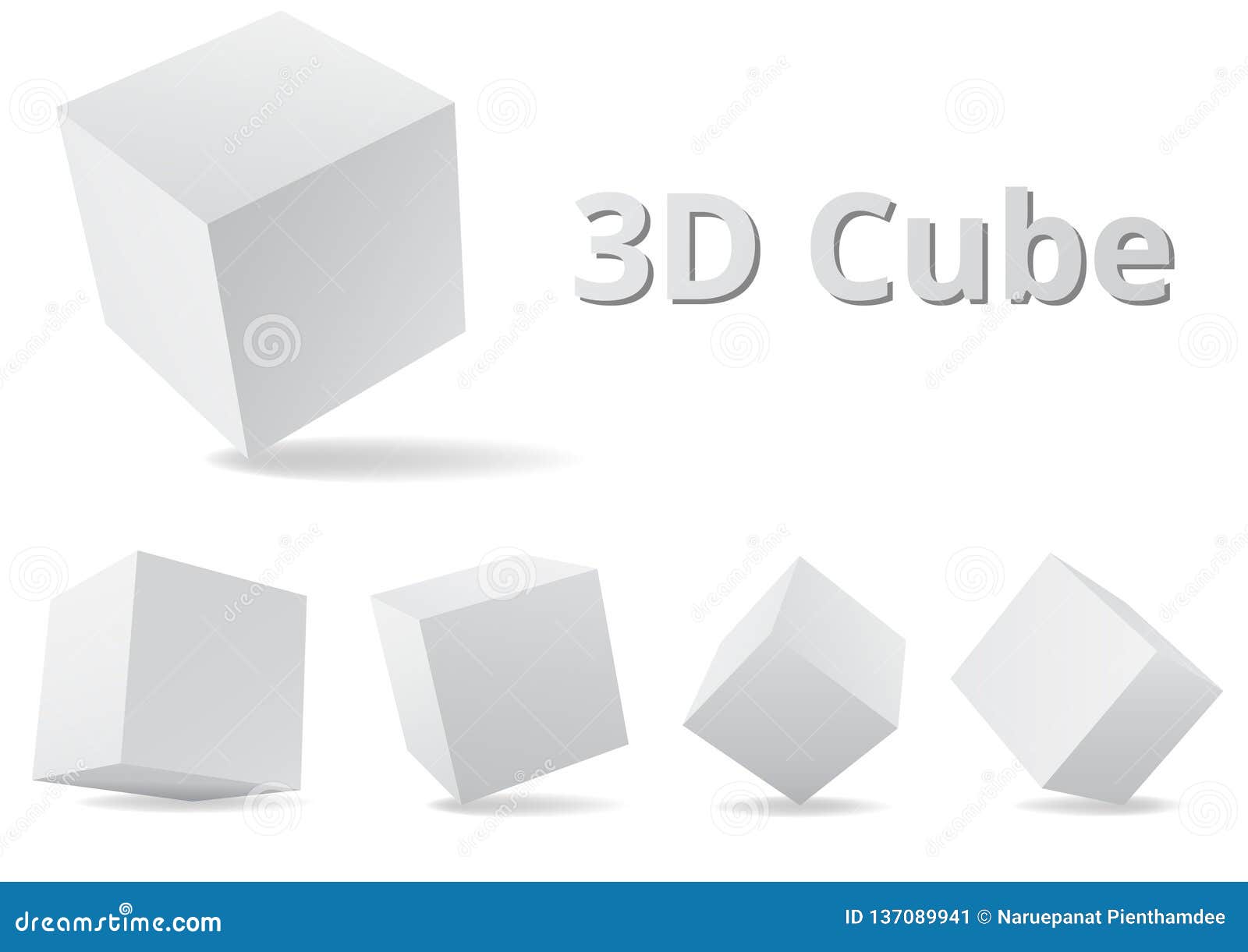 Cube shape 3D style stock vector. Illustration of cube - 137089941