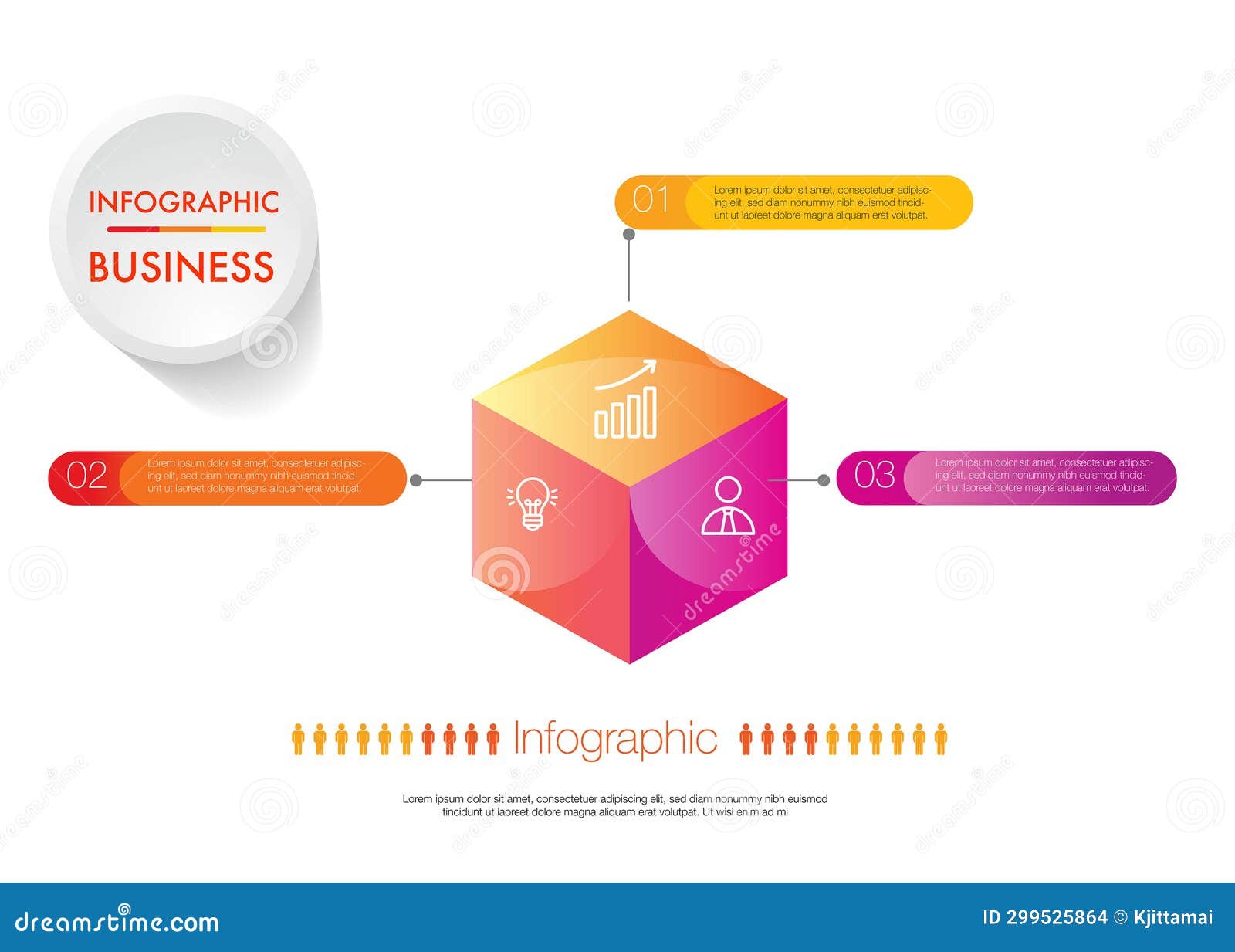 Cube Shape Infographic Template for Business Stock Vector ...