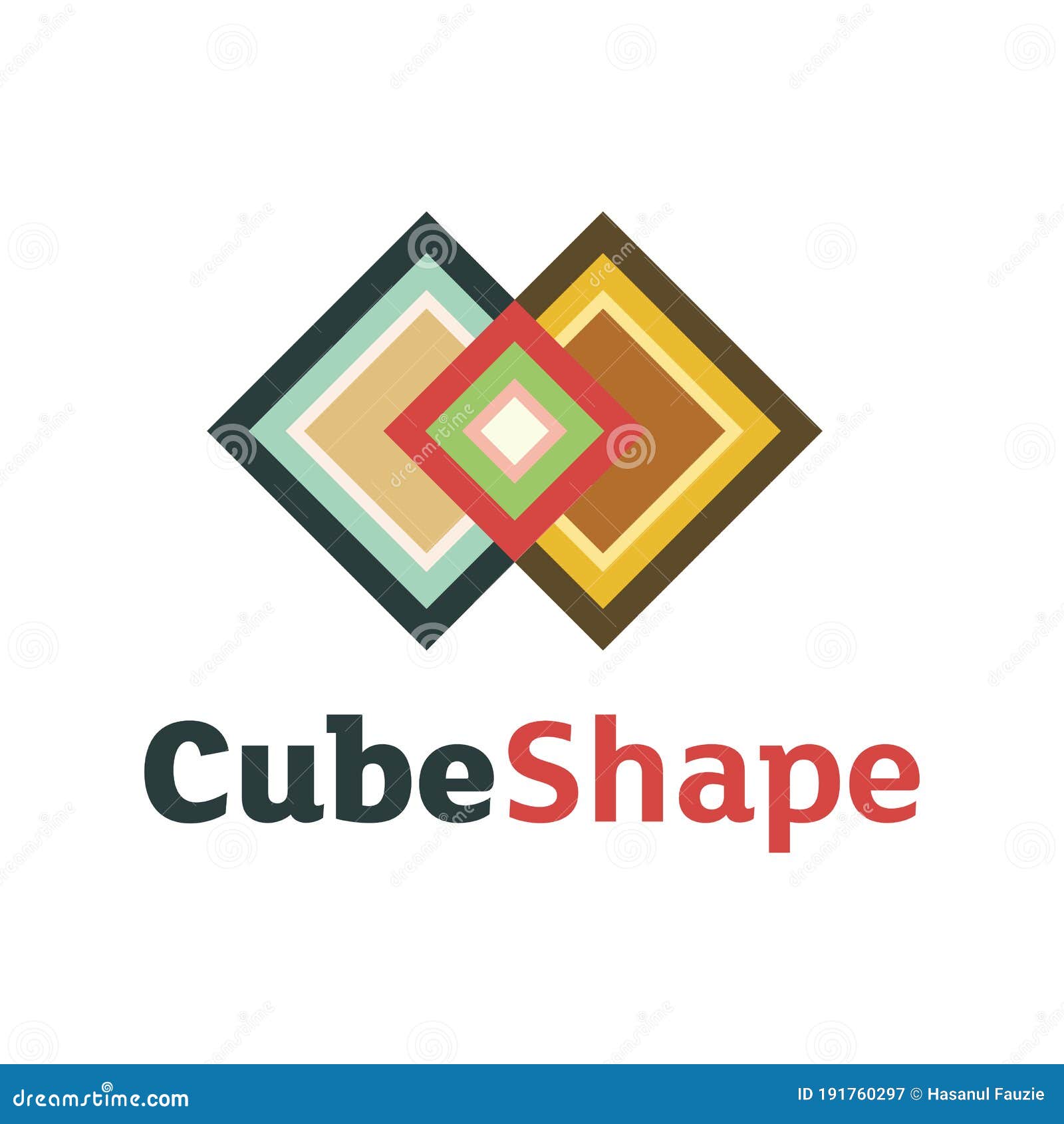 Cube Shape Logo Vector stock vector. Illustration of square - 191760297
