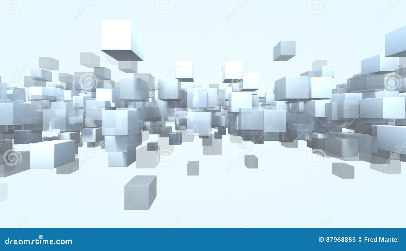 Cube Shape Particles Transparent. 3D Rendering Stock Illustration ...