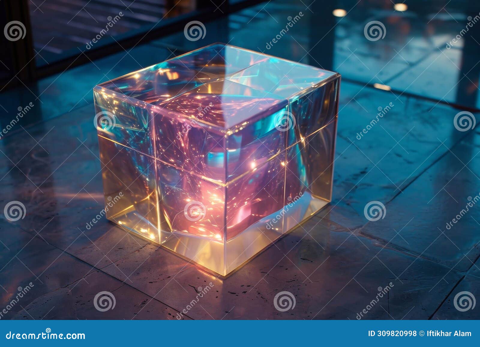 A Cube-shaped Object Rests on Top of a Flat Surface, Futuristic ...