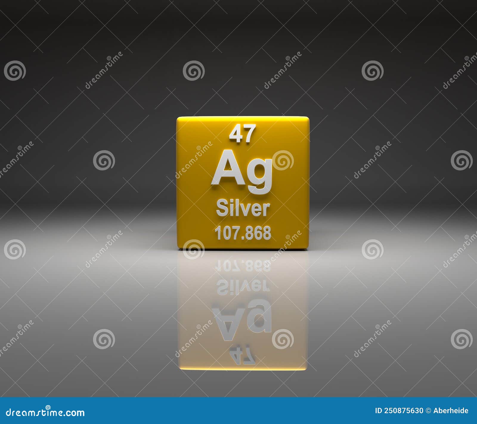 Cube with Silver Number 47 Periodic Table Stock Illustration ...