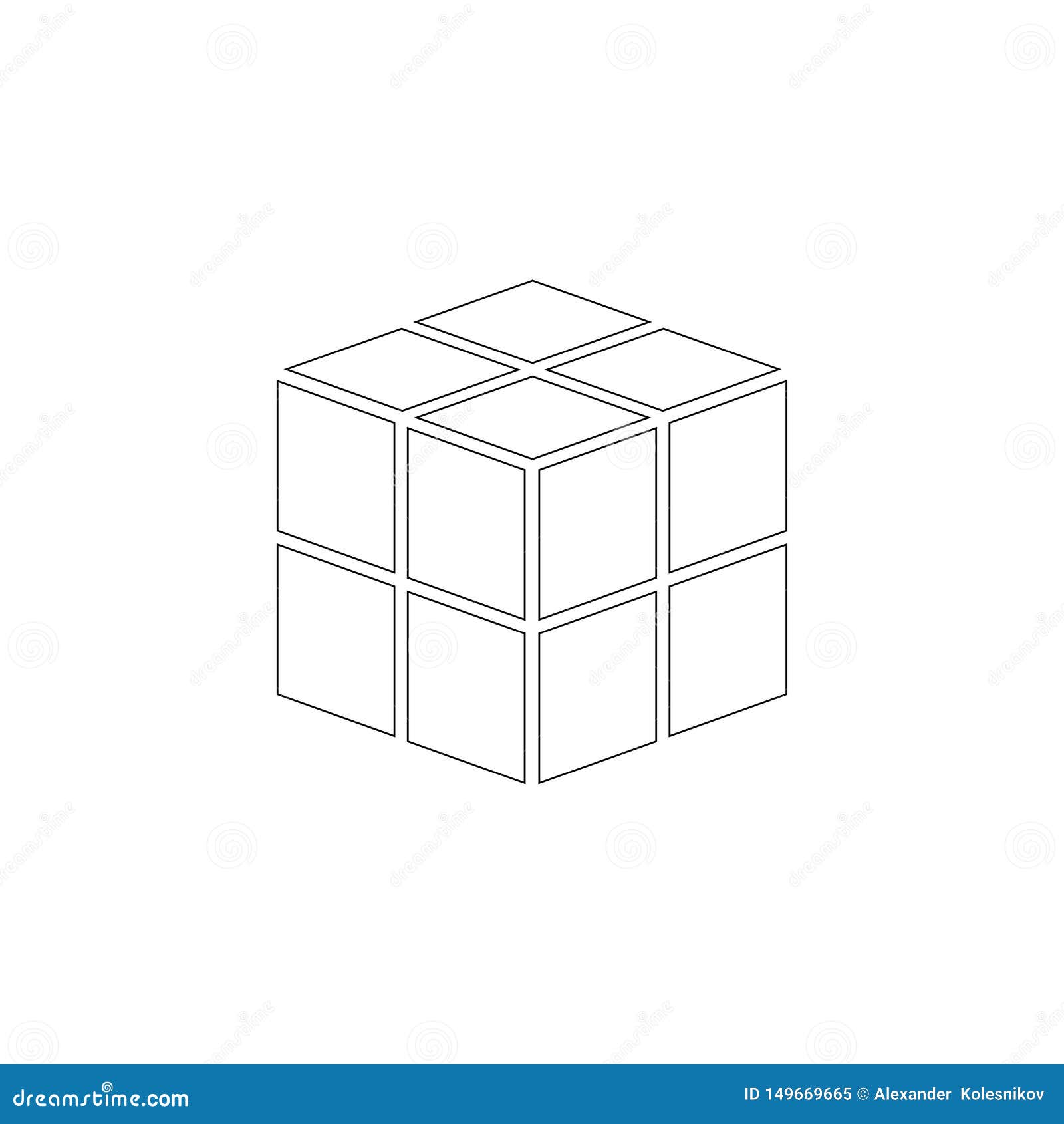 Cube. flat vector icon stock vector. Illustration of geometry - 149669665