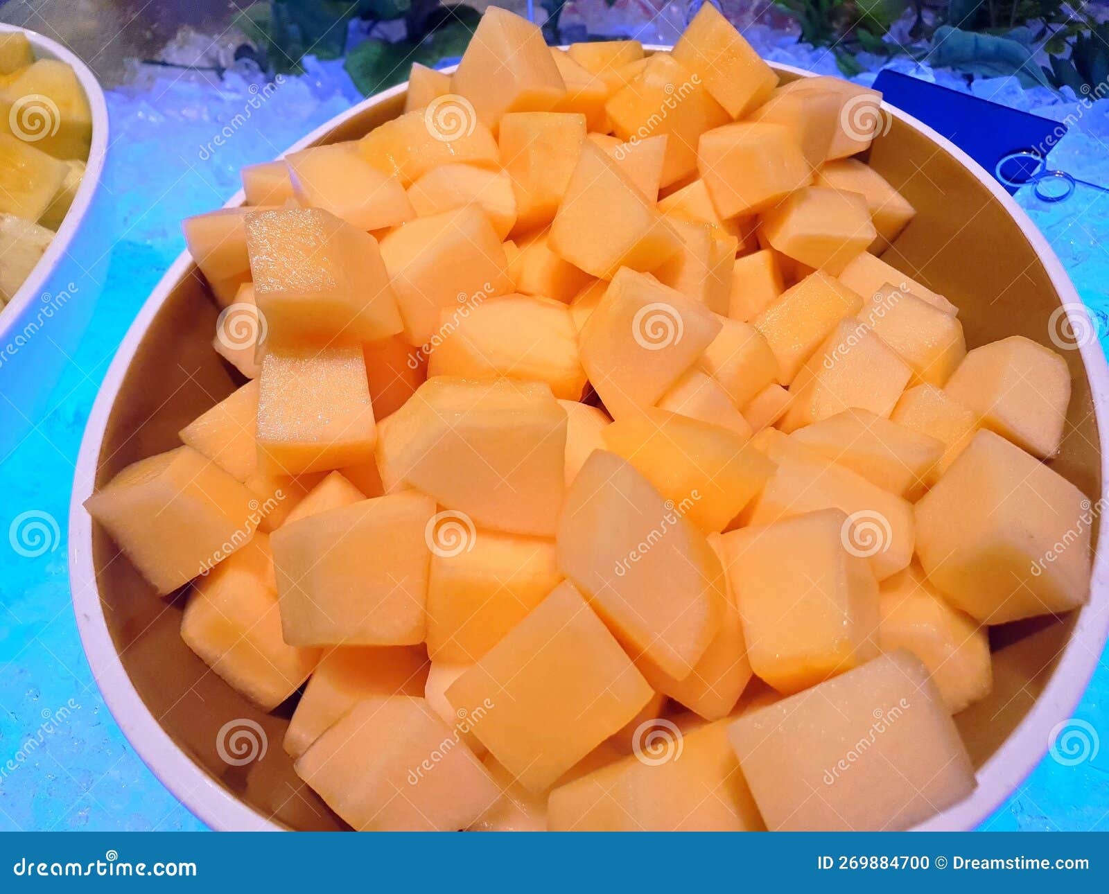 Cube Sized Cantaloupe or Rockmelon Stock Photo - Image of healthy ...