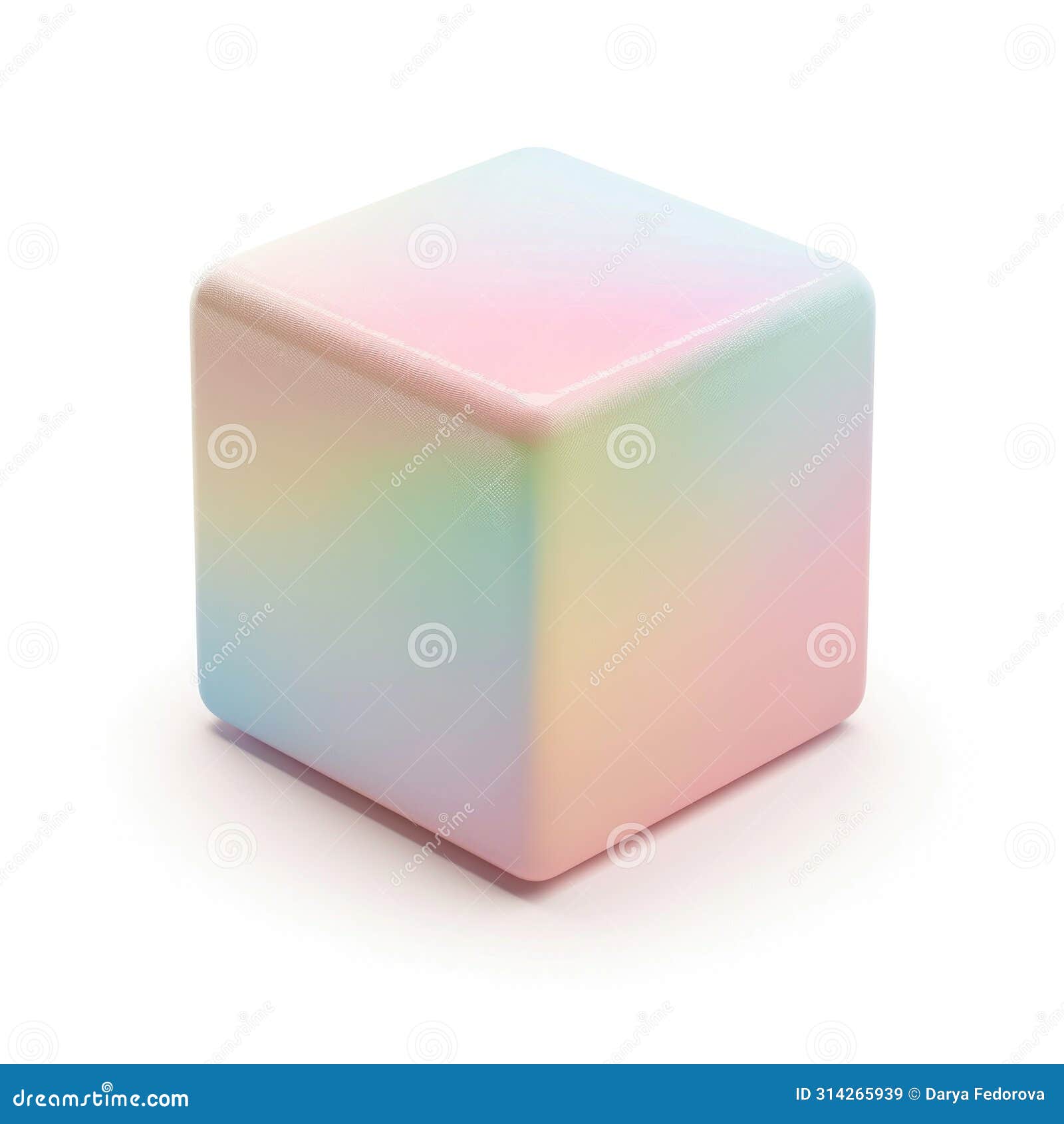 Cube with a Smooth, Pastel-colored Gradient, Presenting a Soft and ...