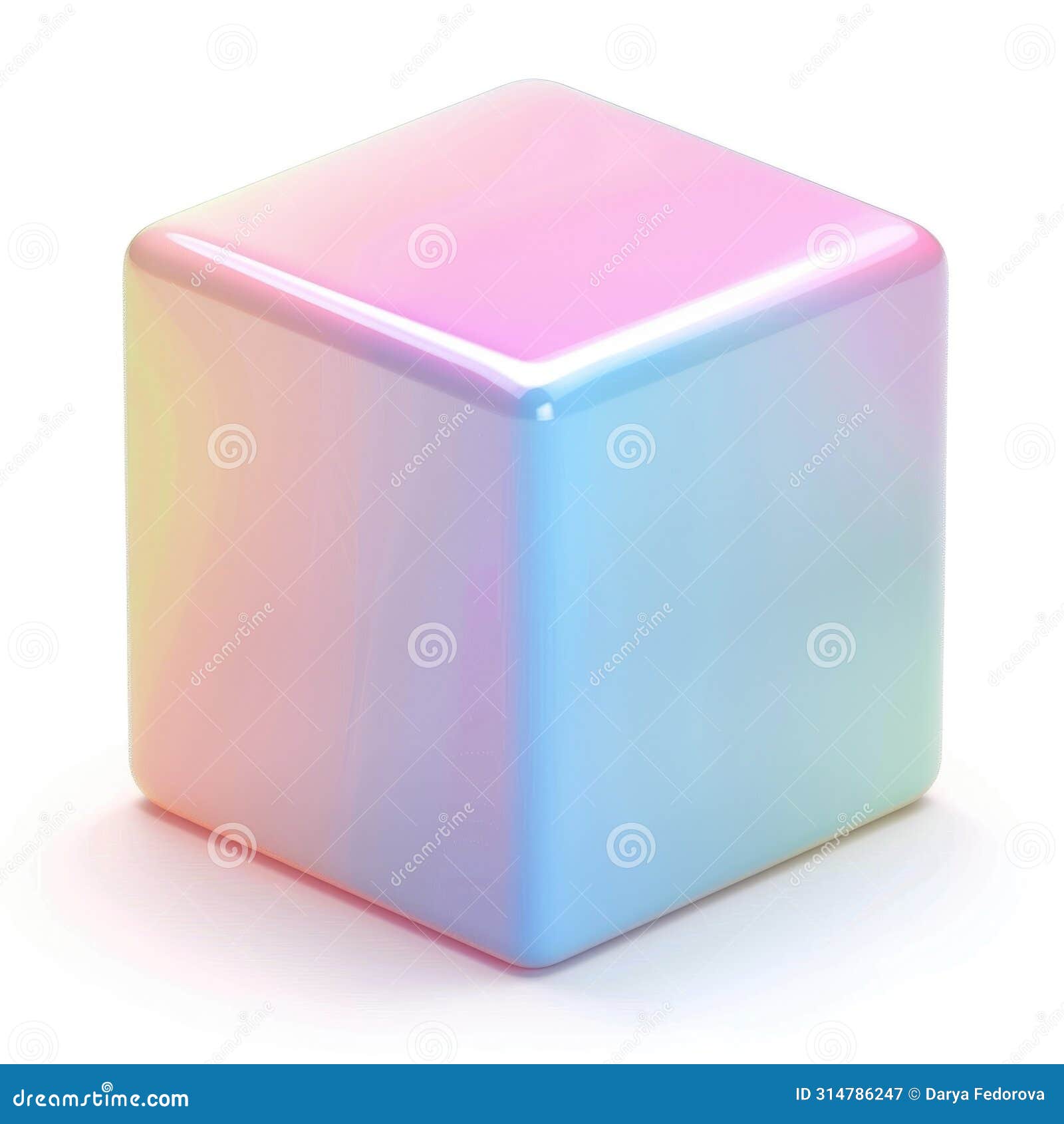 Cube with a Smooth, Pastel-colored Gradient, Presenting a Soft and ...