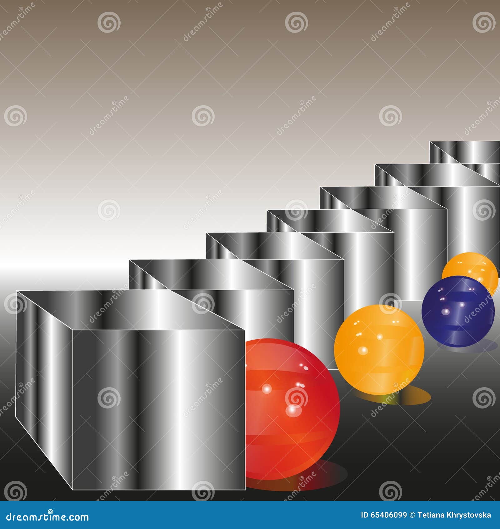 Cube-and-sphere stock vector. Illustration of cubes, color - 65406099