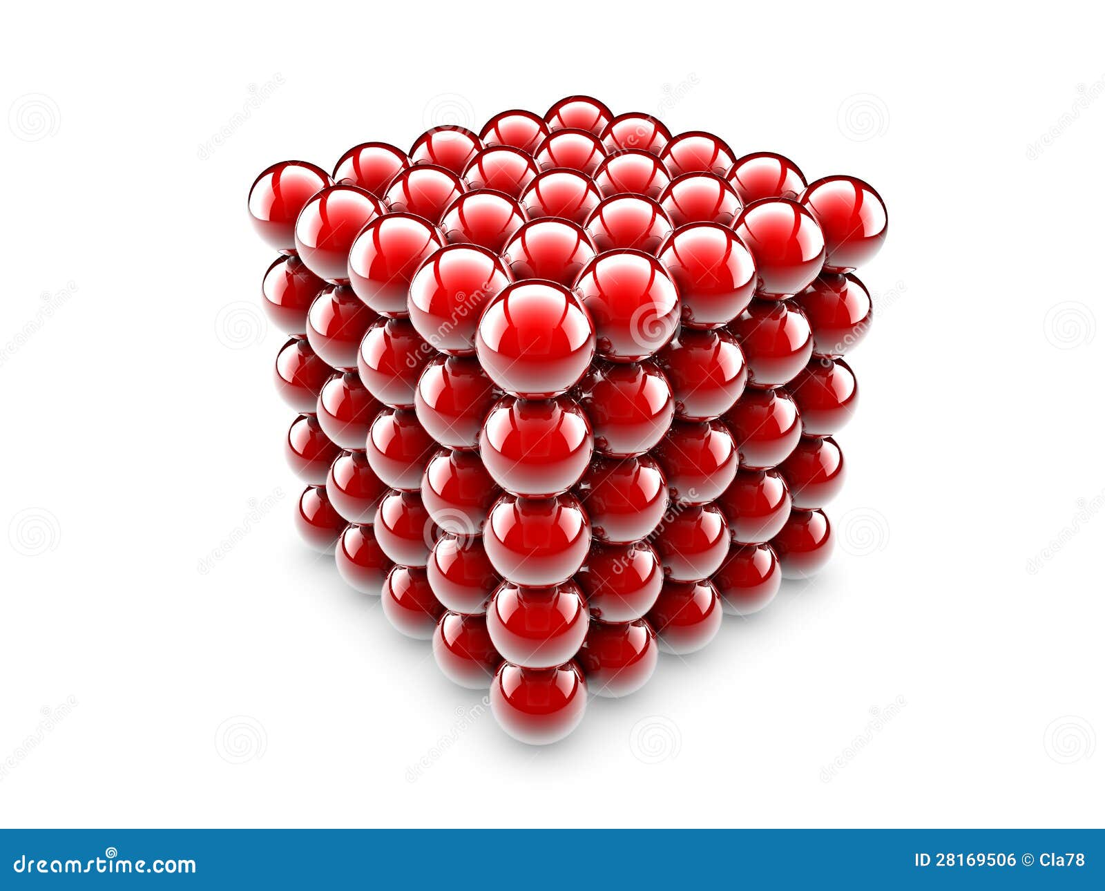 Cube of spheres stock photo. Image of render, glossy - 28169506