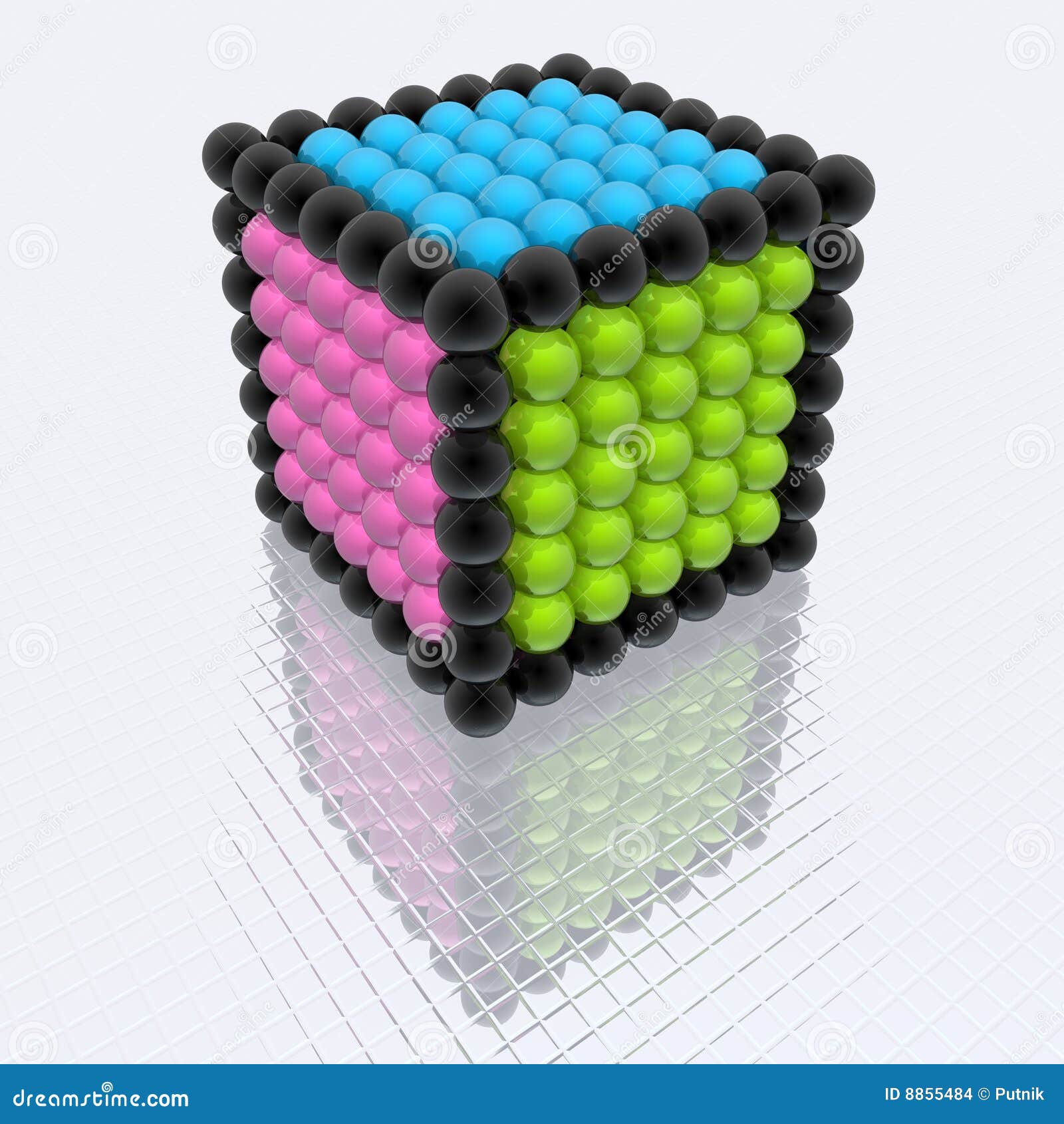 Cube of spheres stock illustration. Illustration of ball - 8855484