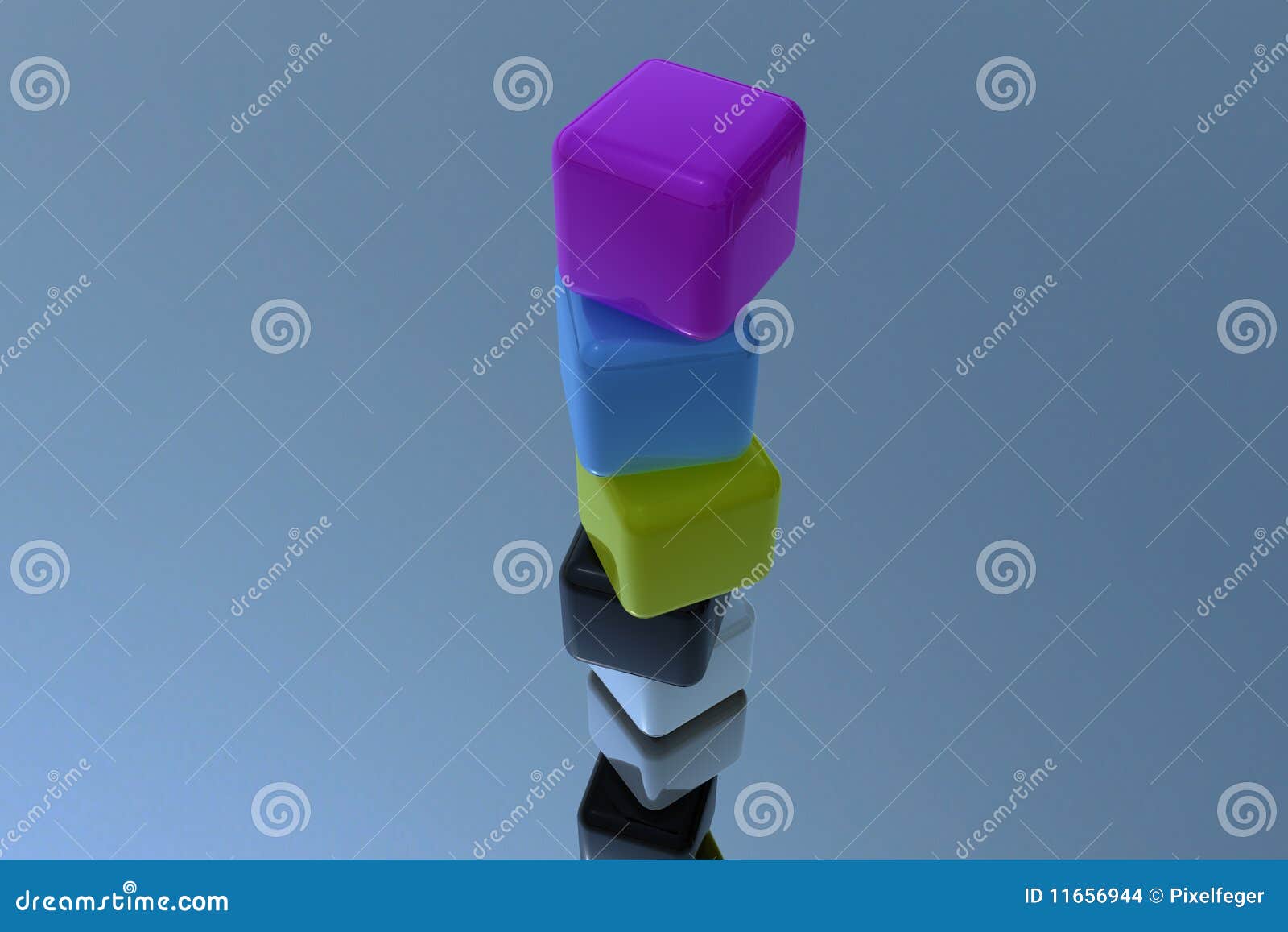 Cube stack in 3D stock illustration. Illustration of package - 11656944