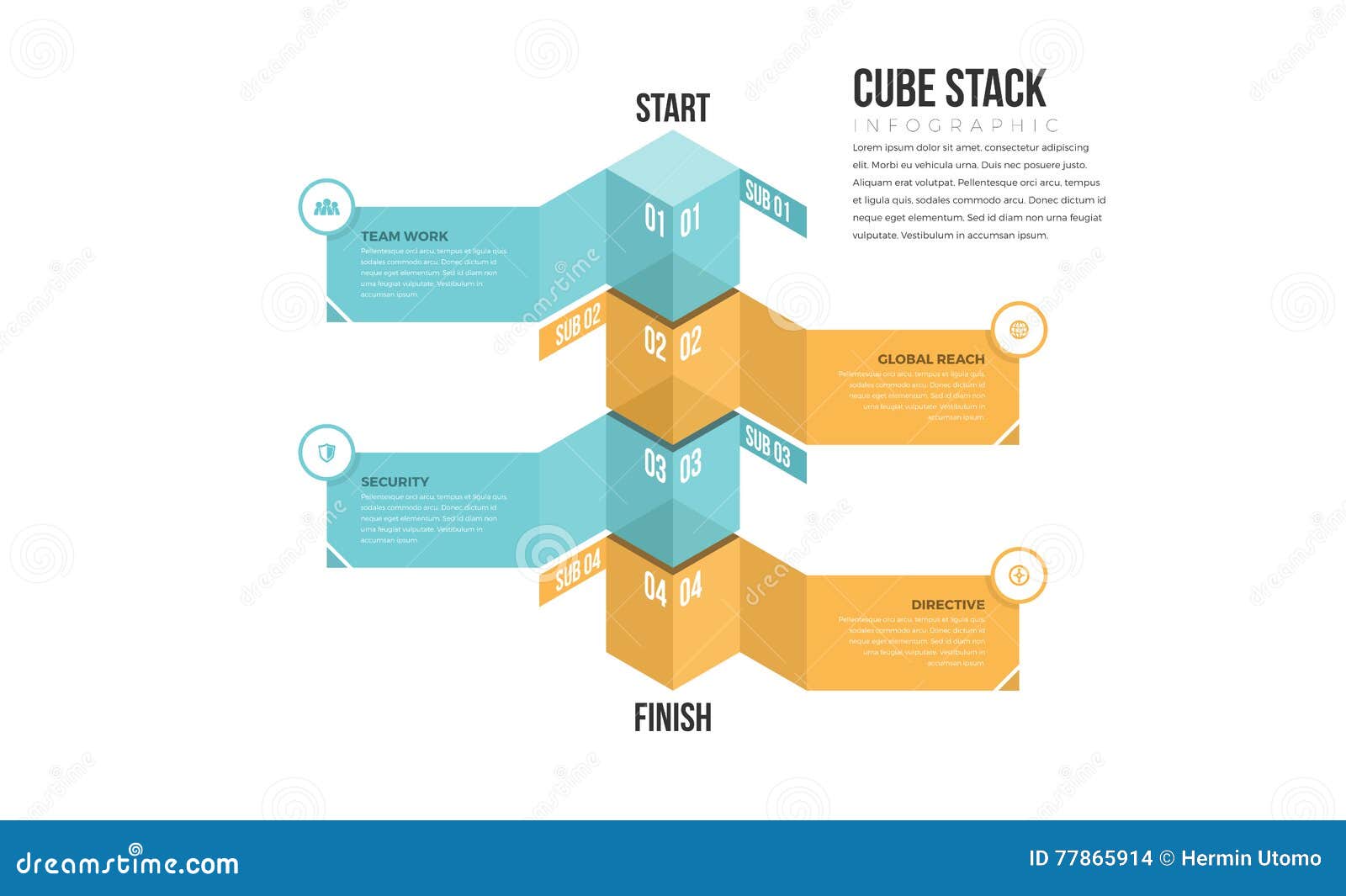 Cube Stack Infographic stock vector. Illustration of chart - 77865914