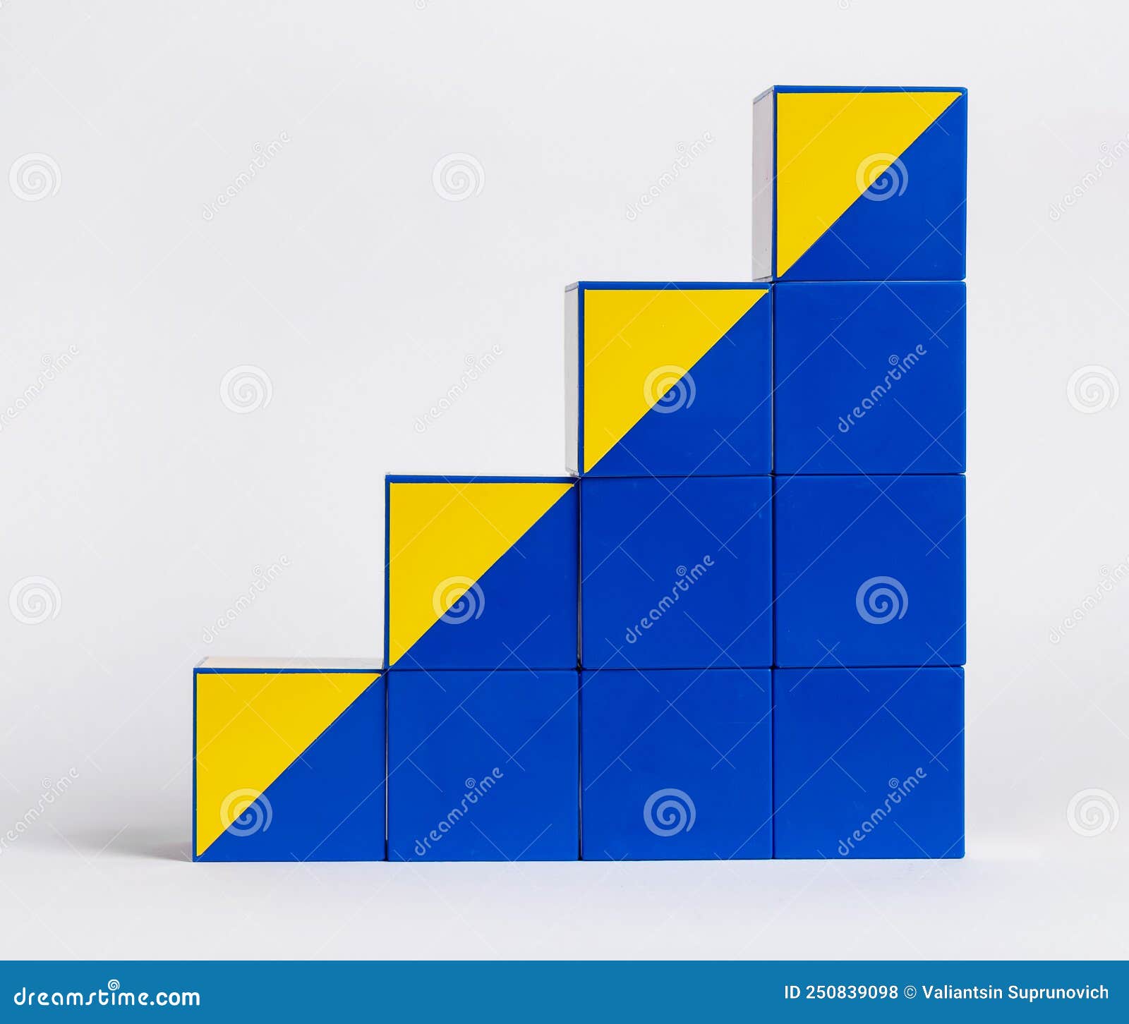 Cube Stairs Growing Up. Development Concept Stock Photo - Image of ...