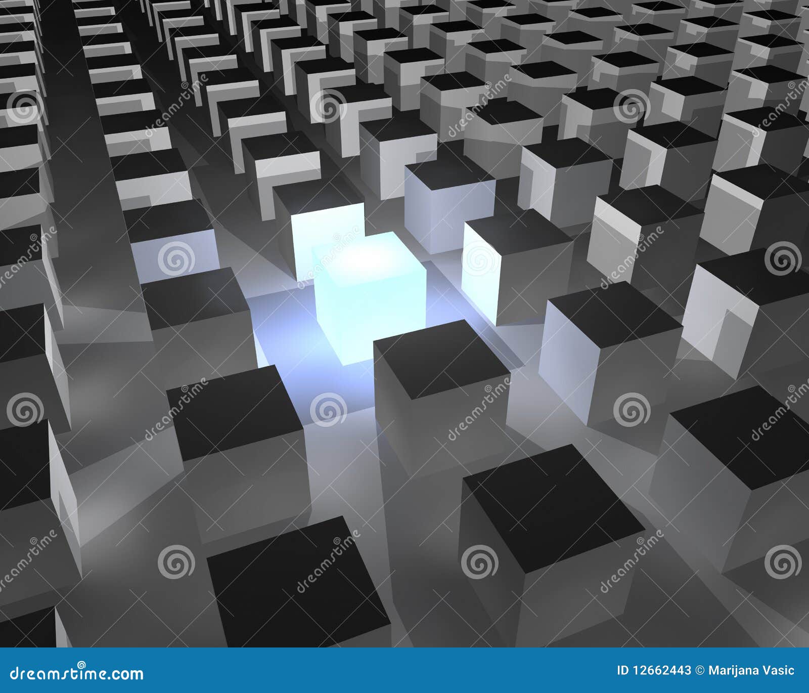 Cube standing out stock illustration. Illustration of idea - 12662443