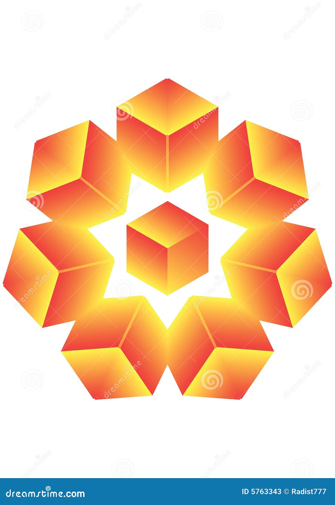 Cube a star. stock vector. Illustration of creative, cube - 5763343